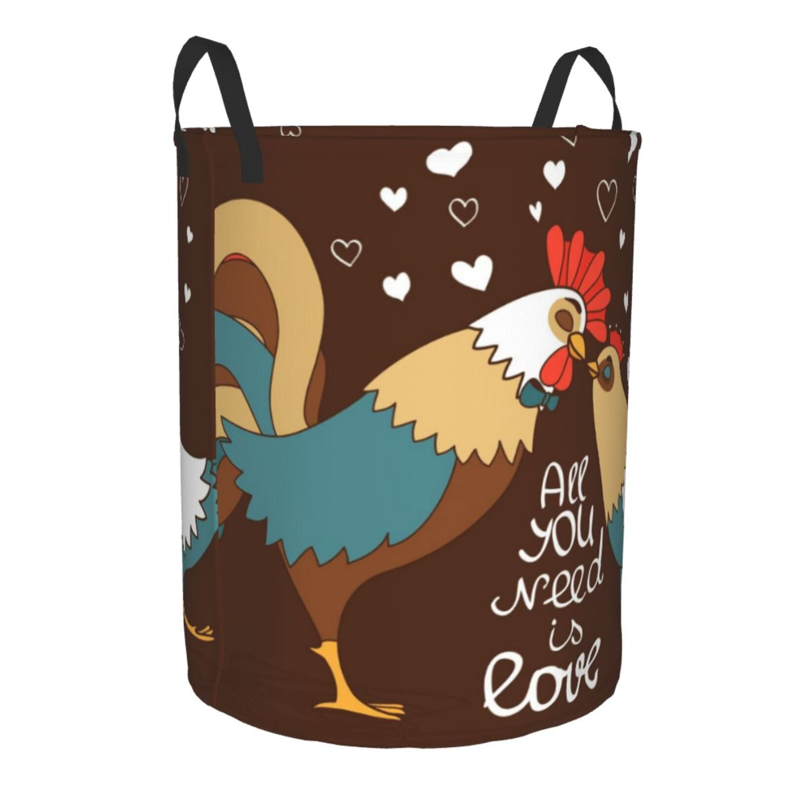 Lsque Rooster And Chicken pattern Laundry Hamper Basket, Tall Woven ...