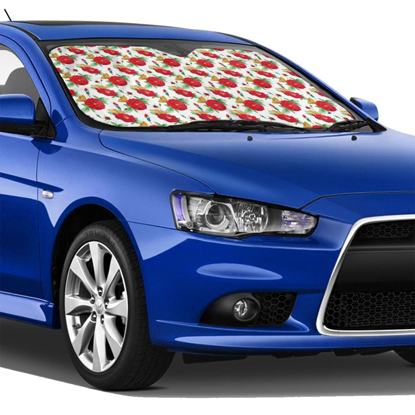 Lsque Rose Flowers Car Windshield Sun Shade | Accordion Folding Style ...