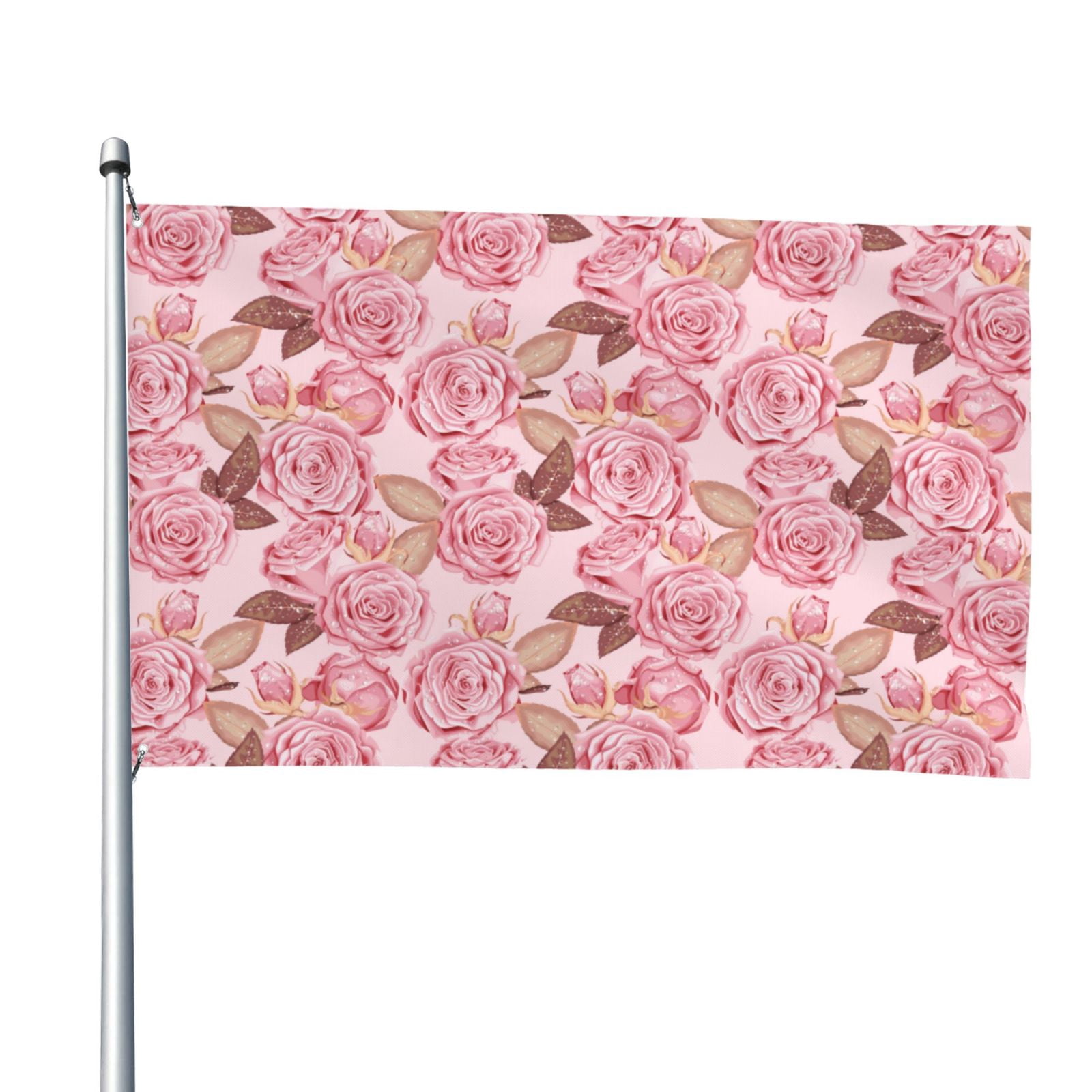 Lsque Rose Flowers Pattern Flag,Rose Flowers Printed Garden Flag 48 x ...