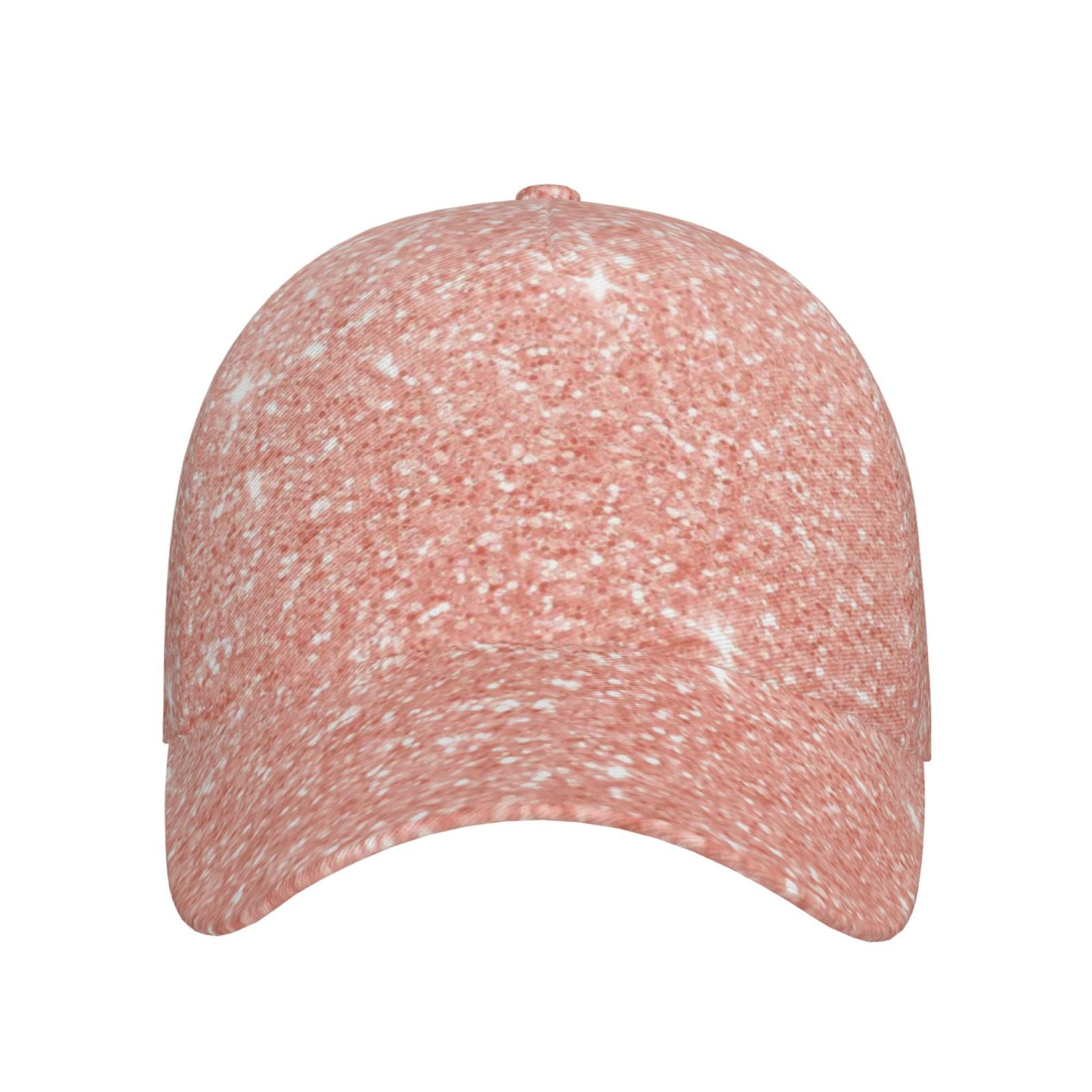 Lsque Rose Gold Glitter Baseball Cap Trucker Low Profile Hat Golf Dad ...