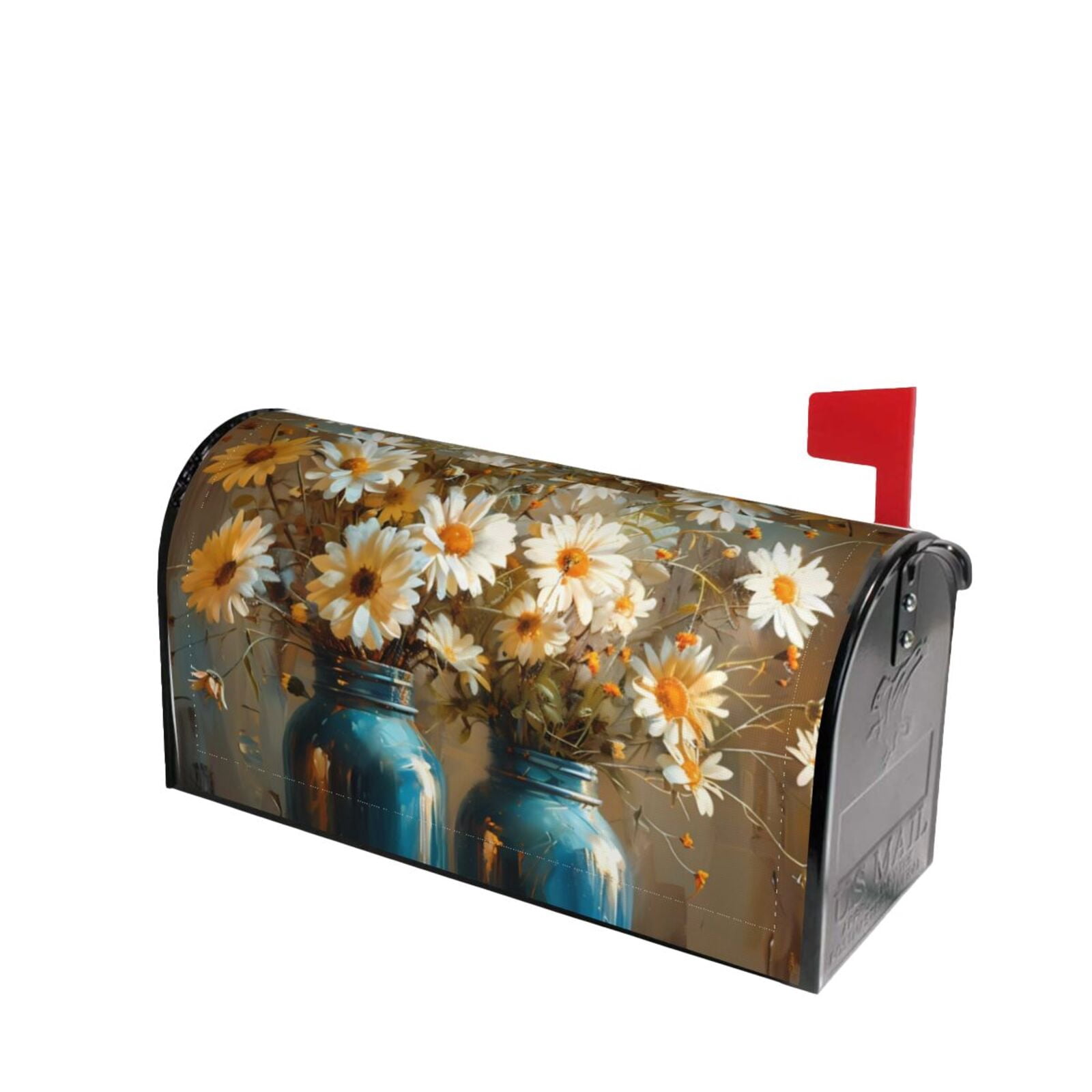 Lsque Rustic Daisy Mason Jars Mailbox Cover Standard Size ,Magnetic ...