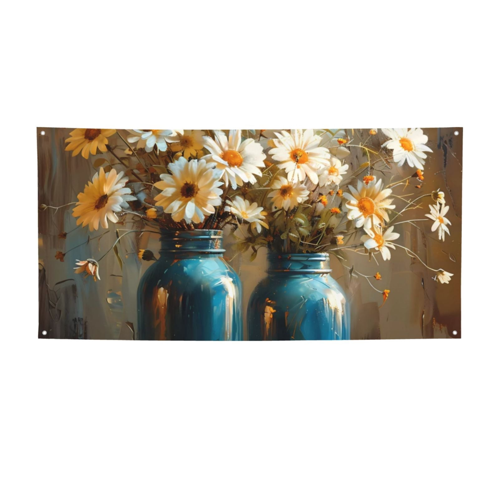 Lsque Rustic Daisy Mason Jars Pattern Party Banner, Festive Banner ...