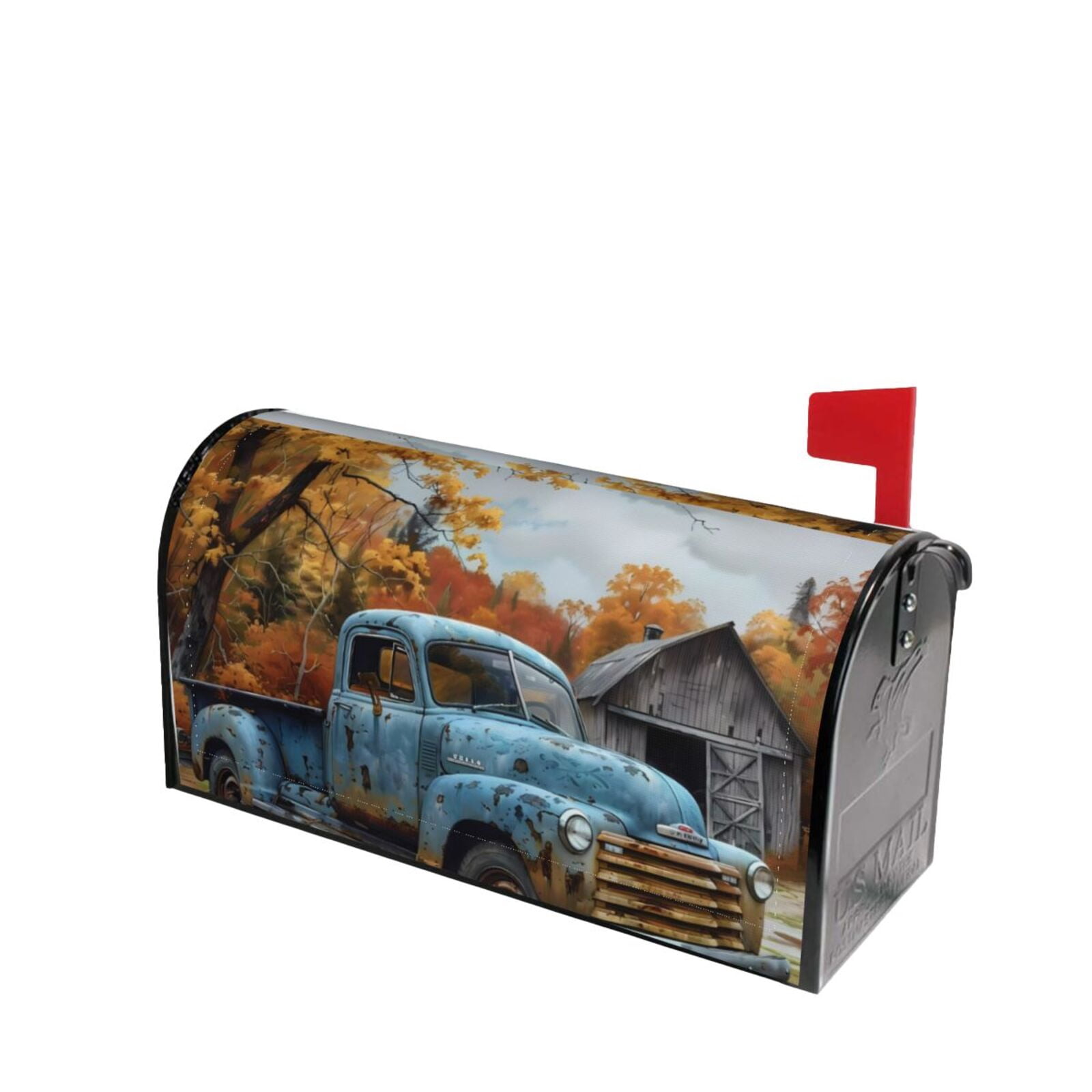 Lsque Rustic Vintage Truck Autumn Mailbox Cover Standard Size ,Magnetic ...