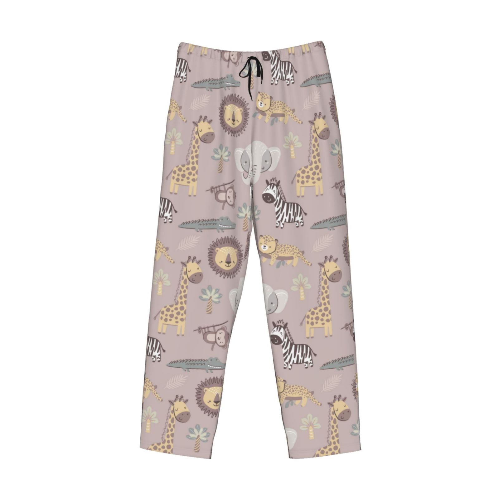Lsque Safari Animals Print Men's Pajama Pants, Lounge Pant ...