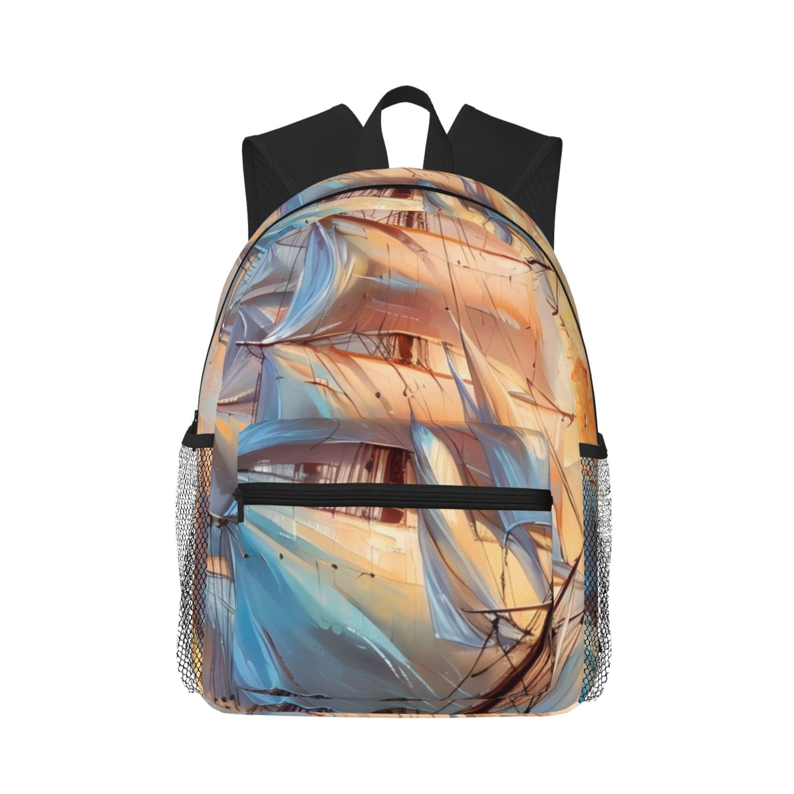 Lsque Sailing Ship Ocean Sunset Classic Casual Backpack - Large ...