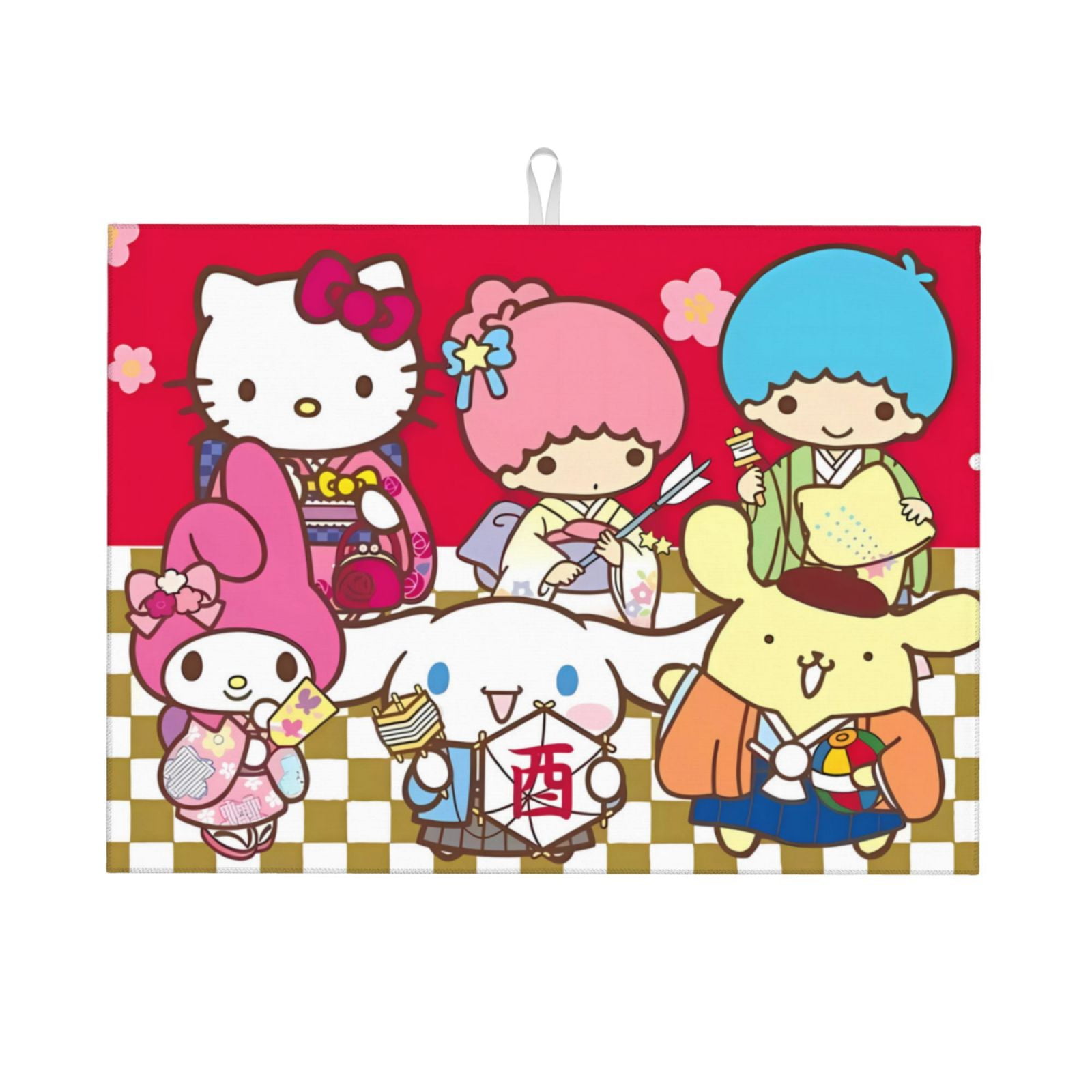Lsque Sanrio Pattern Drying Mat for Kitchen Counter, 18x24 Inch Ultra ...