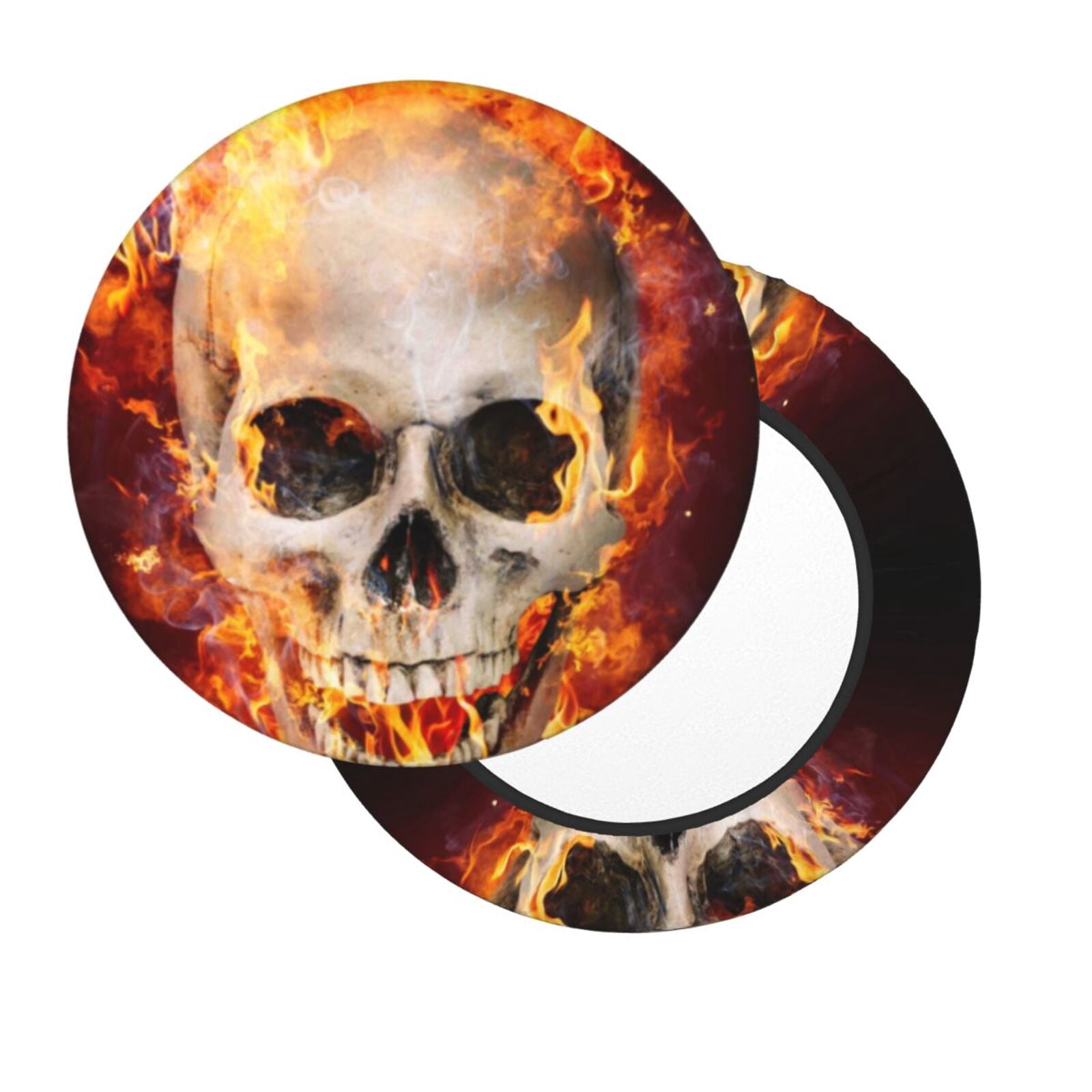 Lsque Satanic Skull Round Bar chair cushion covers Velvet Fabric ...