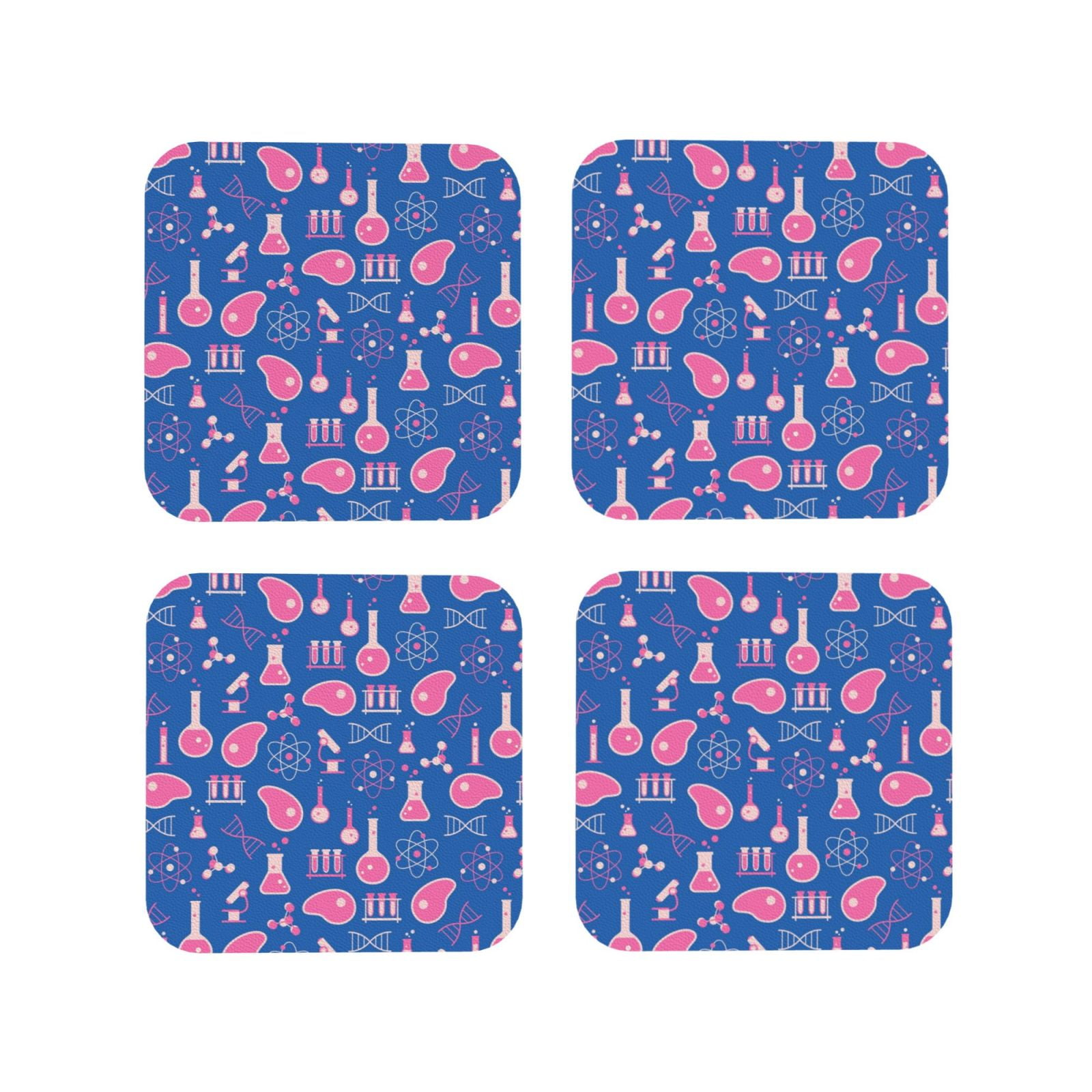 Lsque Science Experiment Pattern 4" Drink Coasters Set of 4, PVC ...