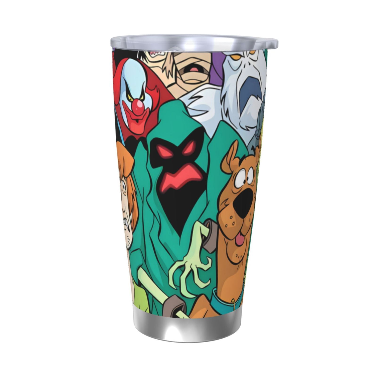 Lsque Scooby-Doo Pattern 20oz Car Cup with Lid and Straw, Insulated ...