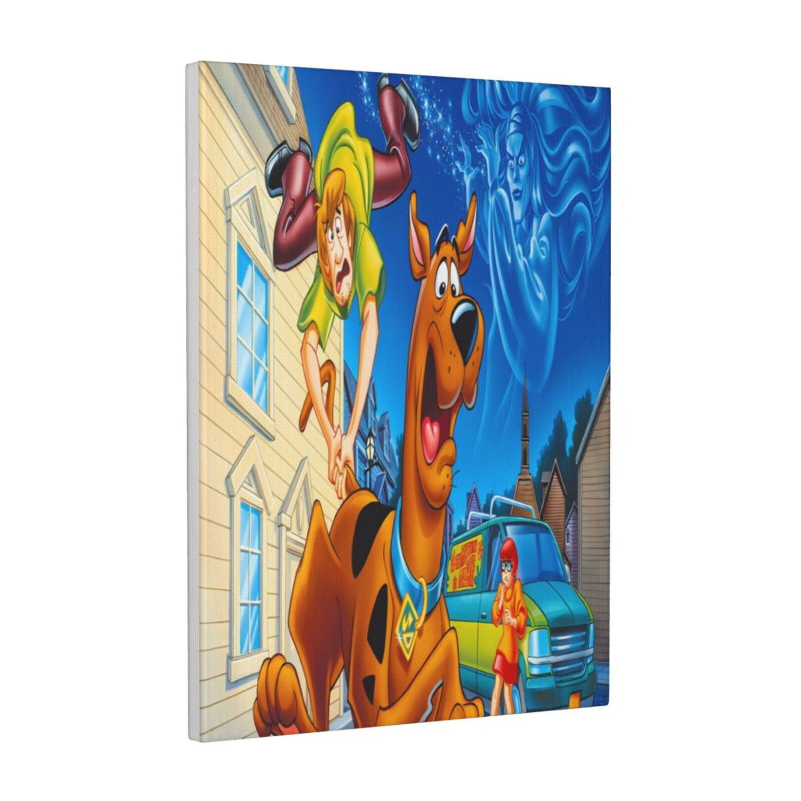Lsque Scooby-Doo Pattern Canvas Wall Art – 30x40in Decorative Picture ...