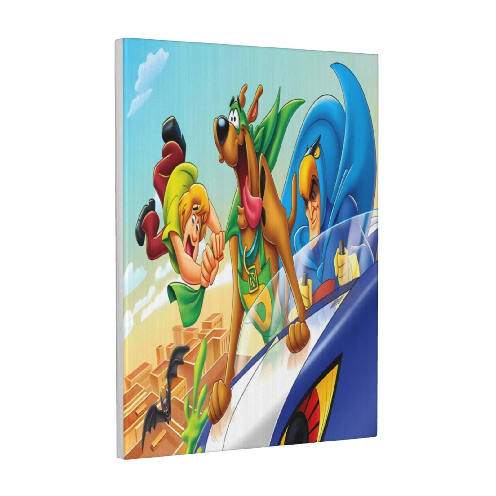 Lsque Scooby-Doo Pattern Canvas Wall Art – 30x40in Decorative Picture ...