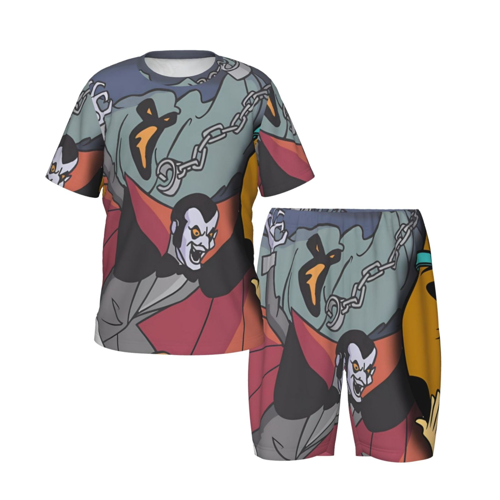 Lsque Scooby-Doo Pattern Girls' Sleeve Top and Shorts Snug Fit Cotton 2 ...