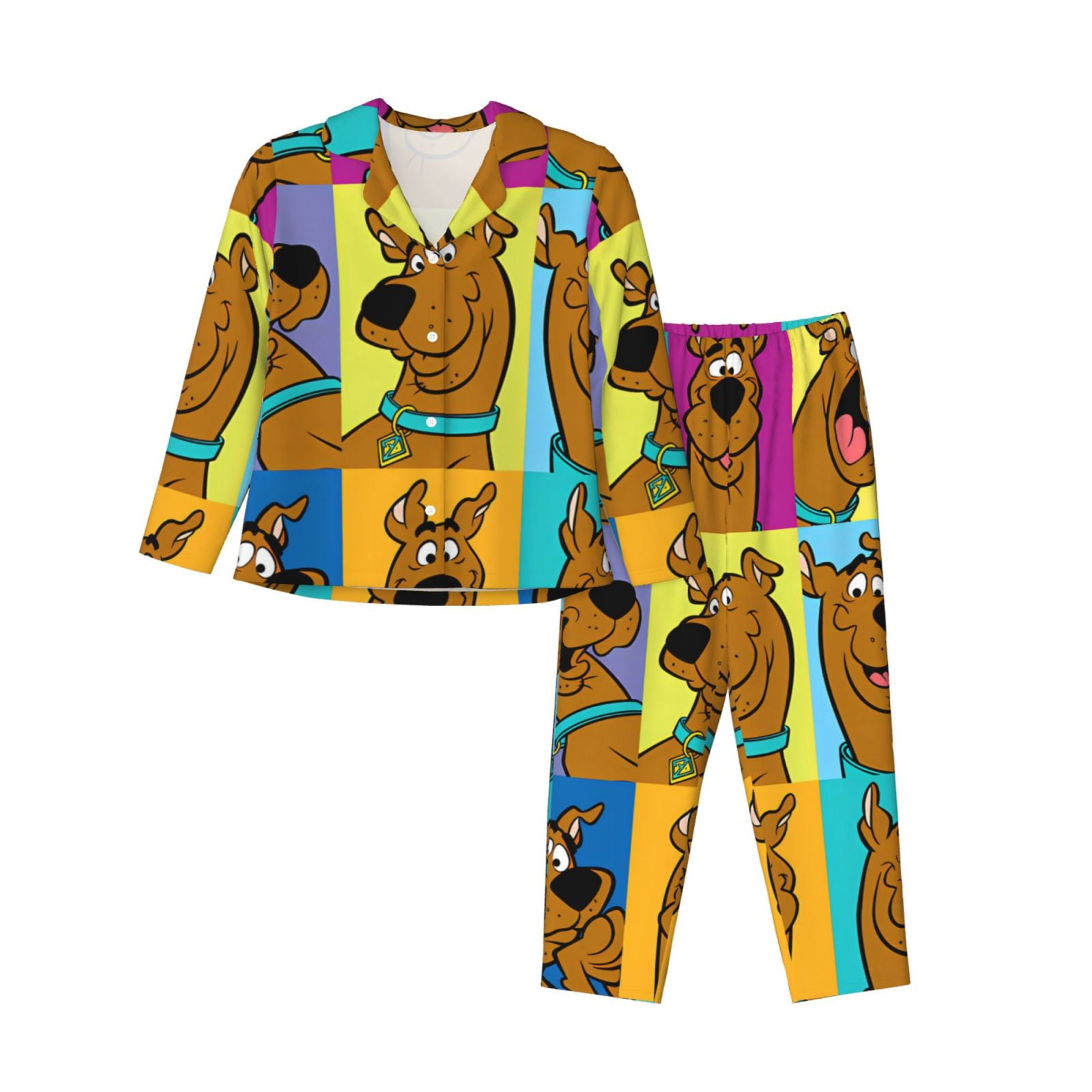 Lsque Scooby-Doo Pattern Long Sleeve Pajama Set for Women - Soft 2 ...