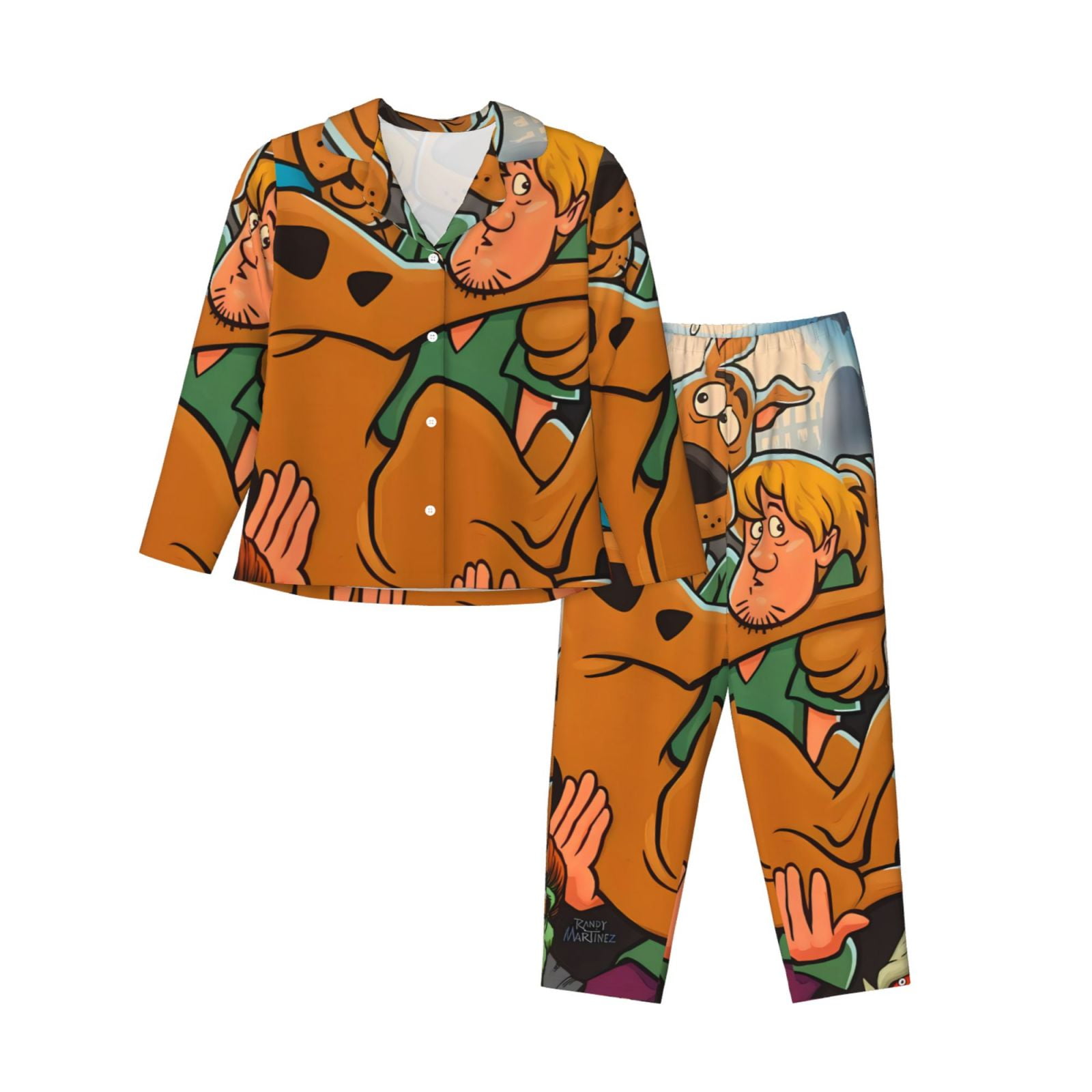 Lsque Scooby-Doo Pattern Long Sleeve Pajama Set for Women - Soft 2 ...