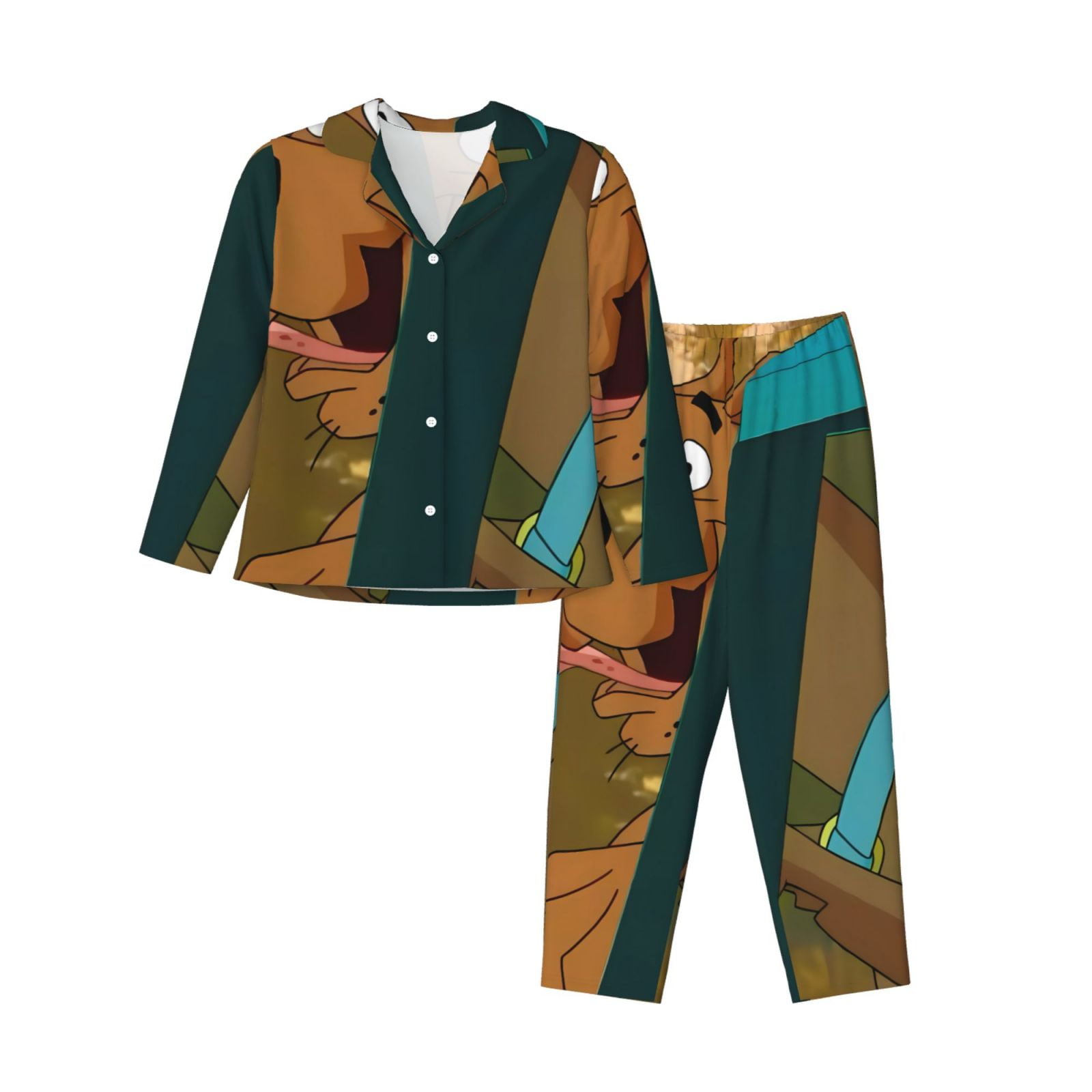 Lsque Scooby-Doo Pattern Long Sleeve Pajama Set for Women - Soft 2 ...