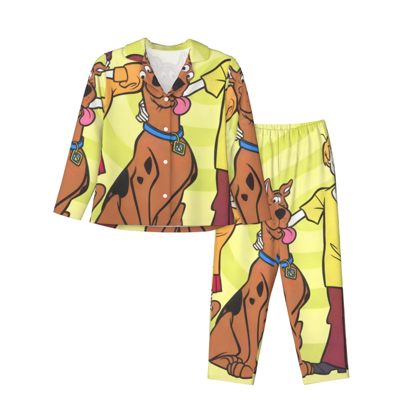 Lsque Scooby-Doo Pattern Long Sleeve Pajama Set for Women - Soft 2 ...