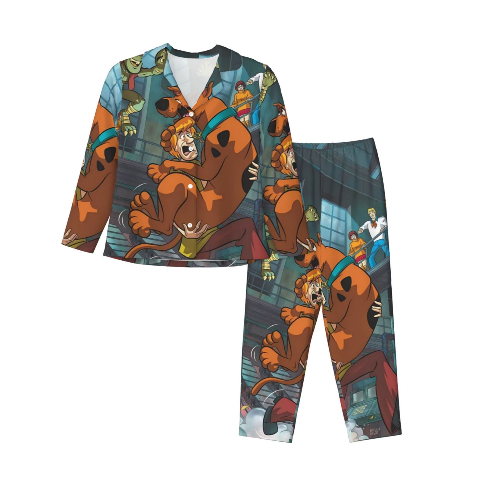 Lsque Scooby-Doo Pattern Long Sleeve Pajama Set for Women - Soft 2 ...