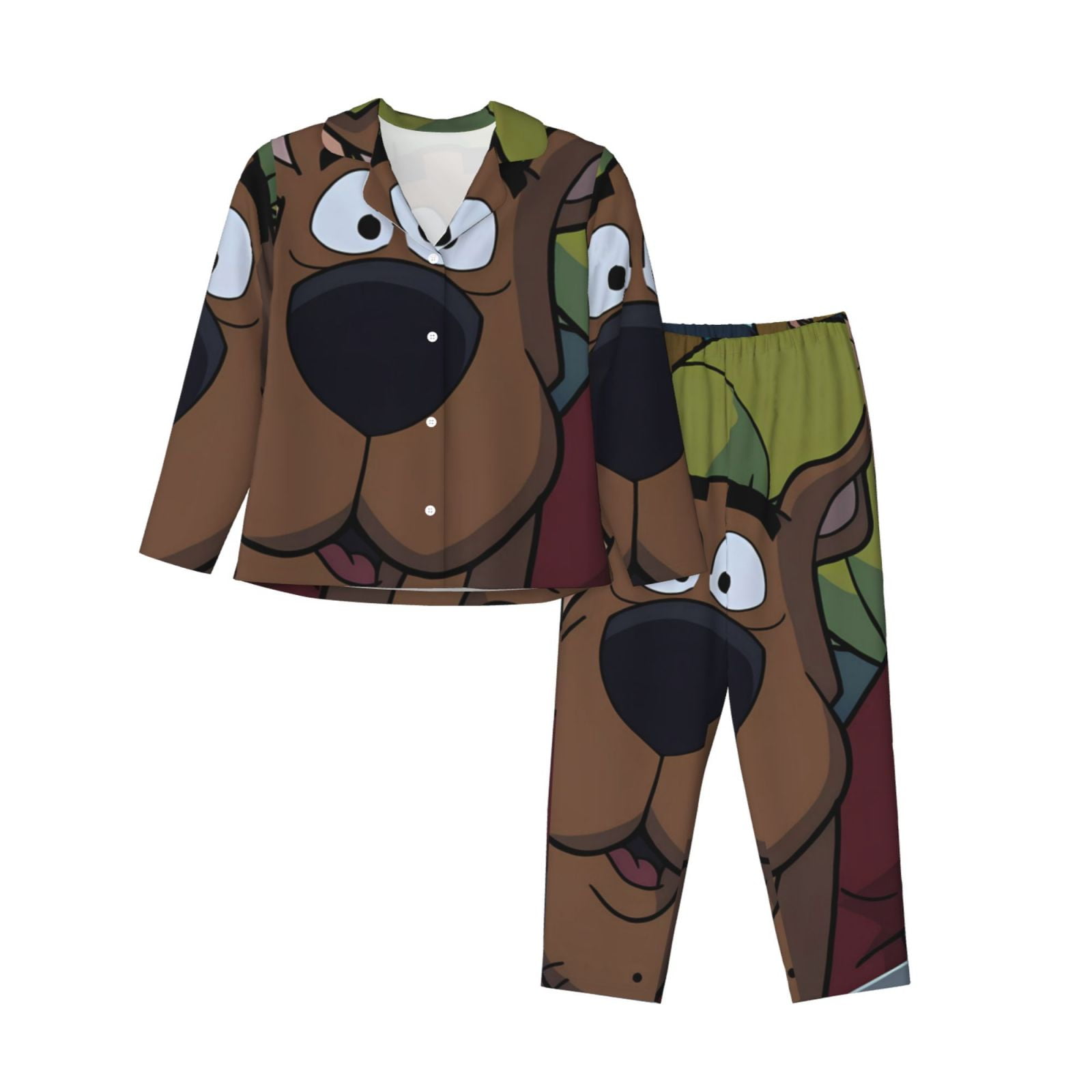 Lsque Scooby-Doo Pattern Long Sleeve Pajama Set for Women - Soft 2 ...