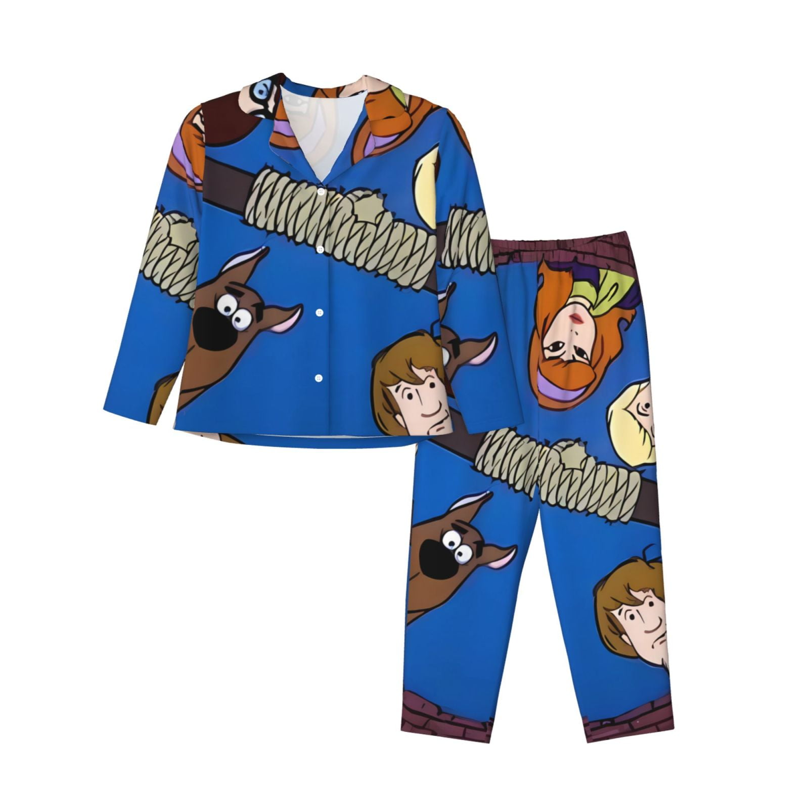 Lsque Scooby-Doo Pattern Long Sleeve Pajama Set for Women - Soft 2 ...