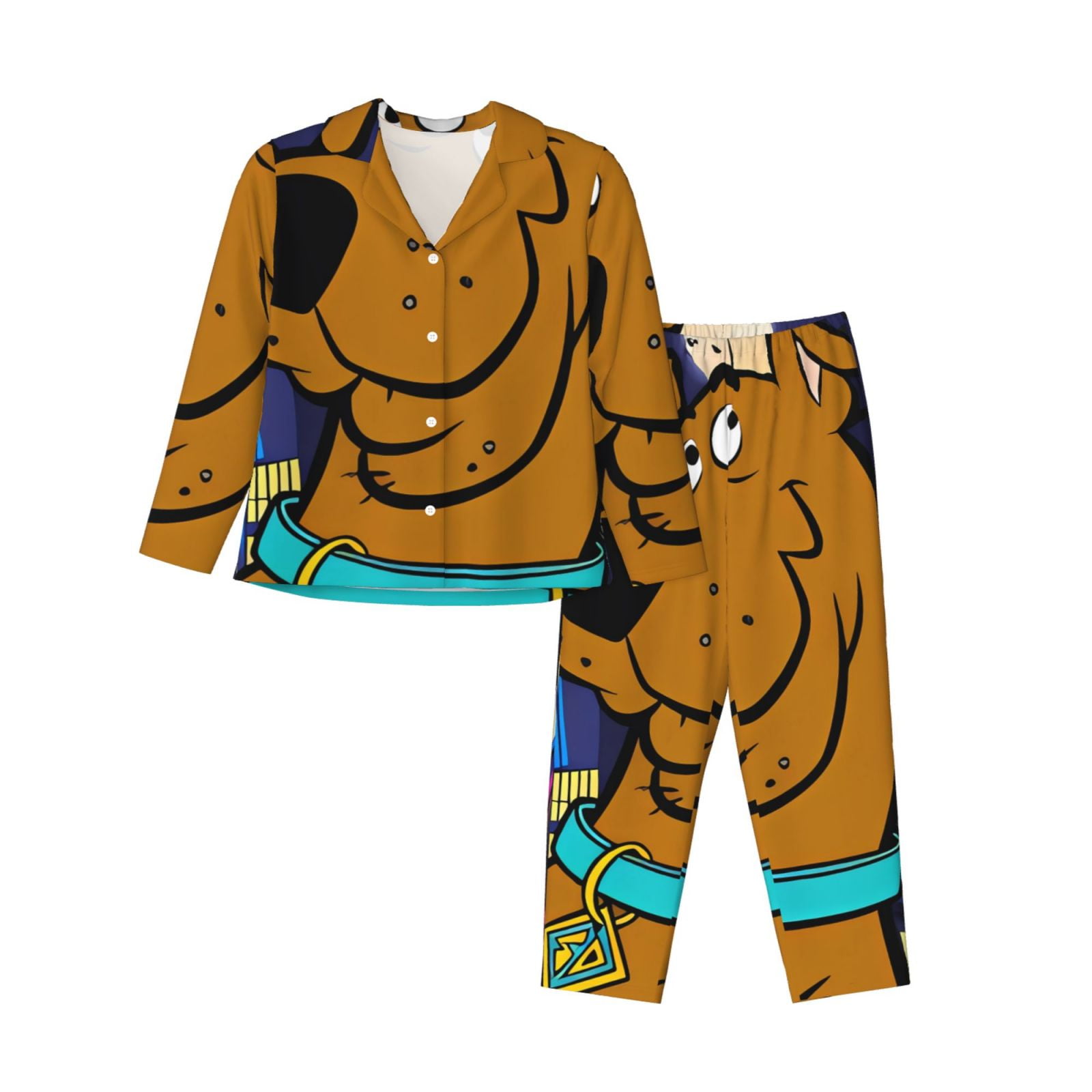 Lsque Scooby-Doo Pattern Long Sleeve Pajama Set for Women - Soft 2 ...
