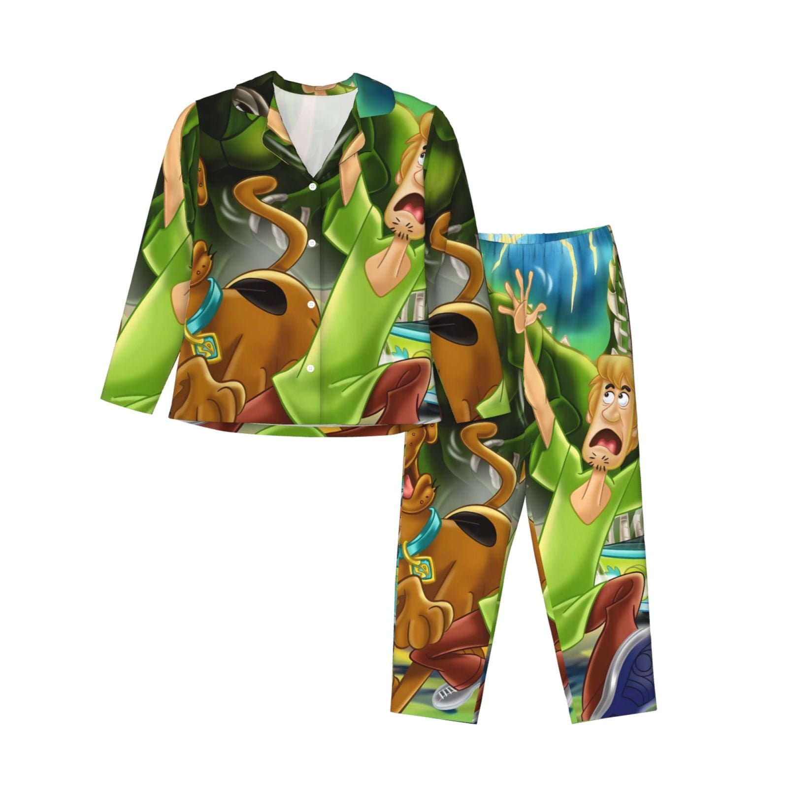 Lsque Scooby-Doo Pattern Long Sleeve Pajama Set for Women - Soft 2 ...