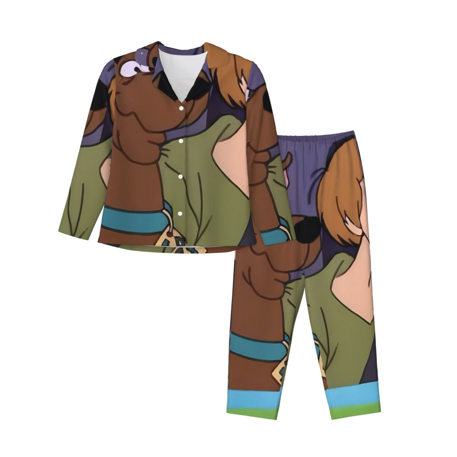 Lsque Scooby-Doo Pattern Long Sleeve Pajama Set for Women - Soft 2 ...