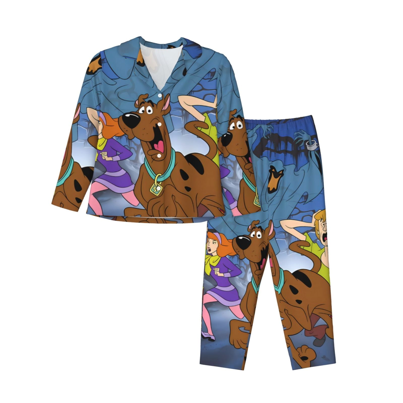 Lsque Scooby-Doo Pattern Long Sleeve Pajama Set for Women - Soft 2 ...