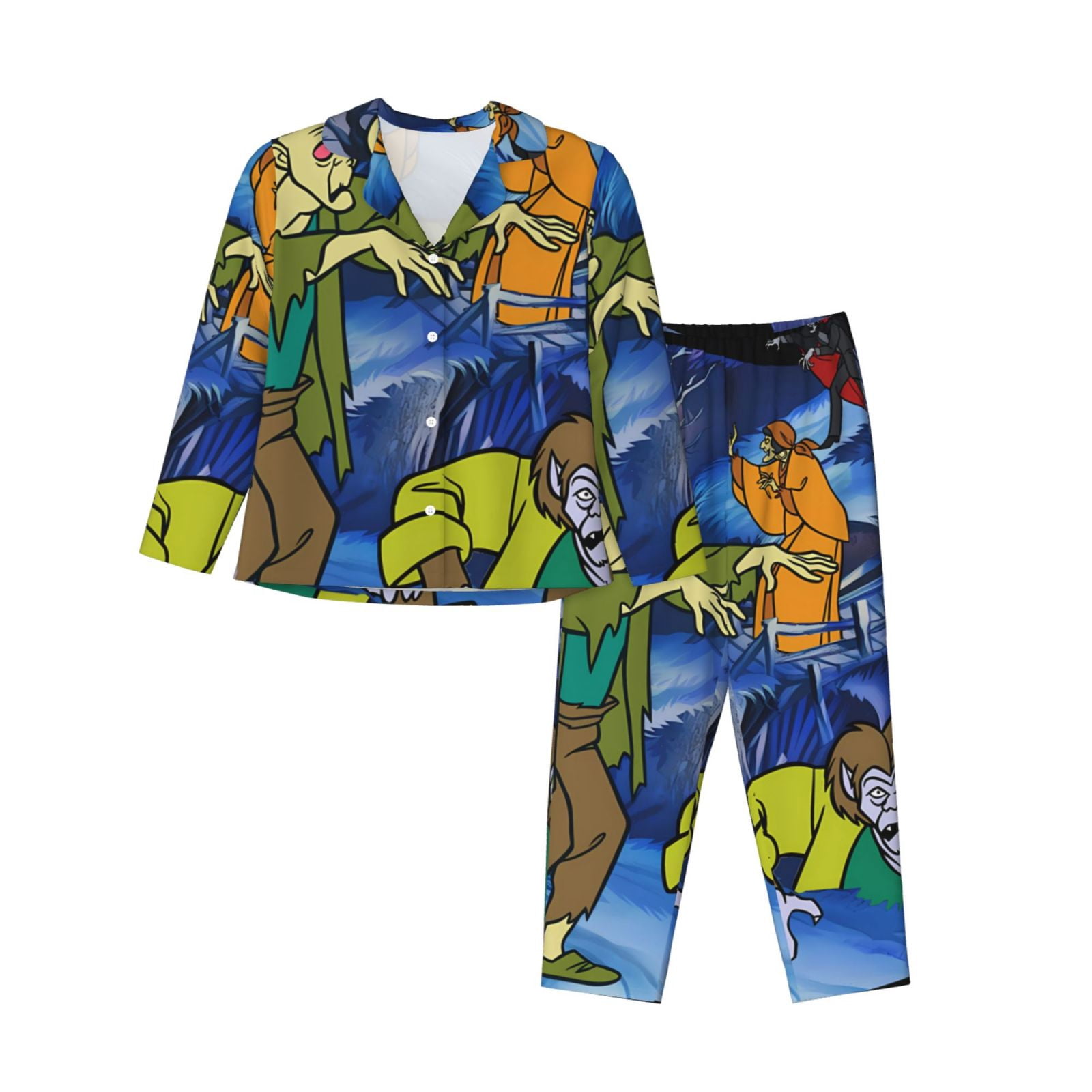 Lsque Scooby-Doo Pattern Long Sleeve Pajama Set for Women - Soft 2 ...