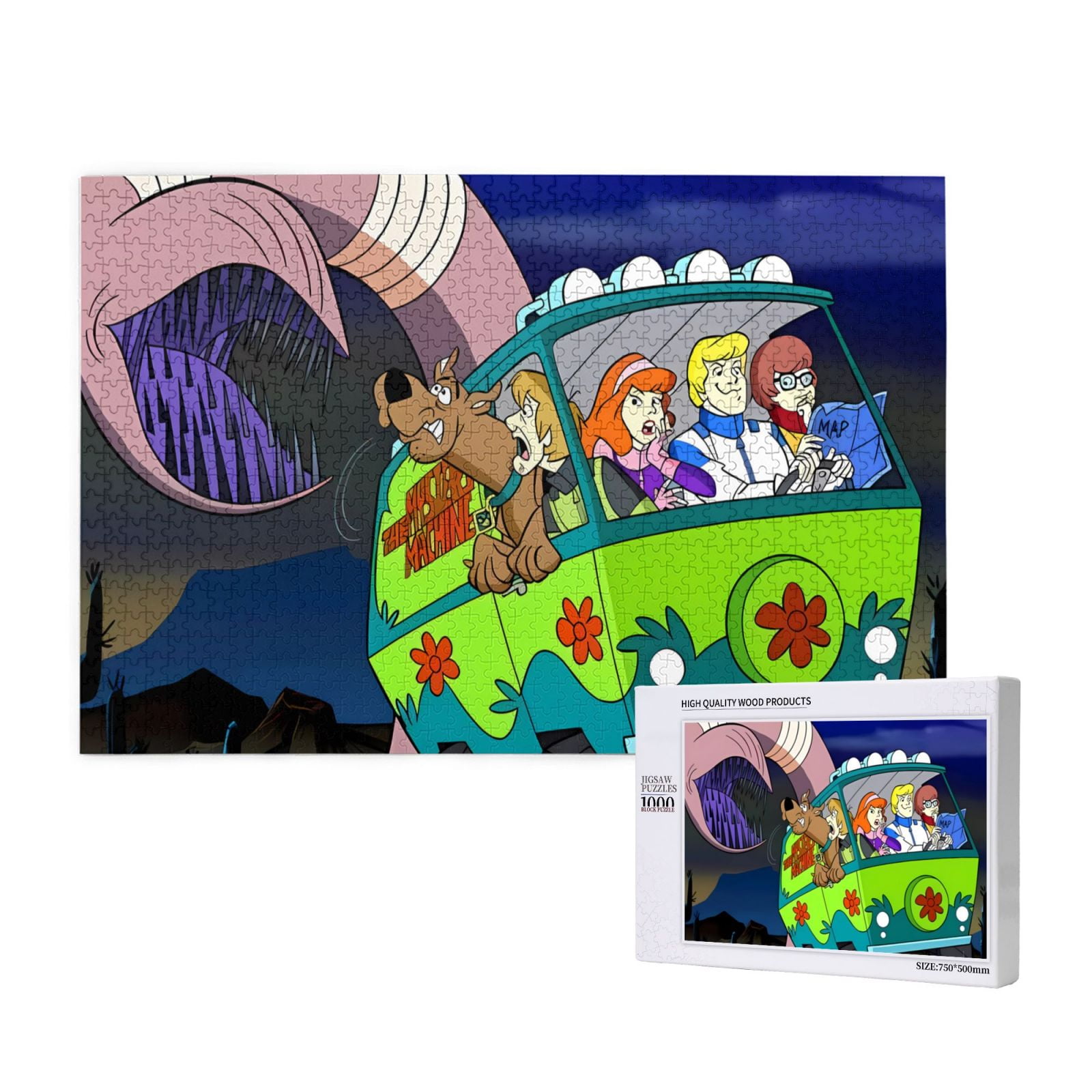 Lsque Scooby-Doo Pattern Picture Puzzle,Wooden 1000 Piece Puzzle ...