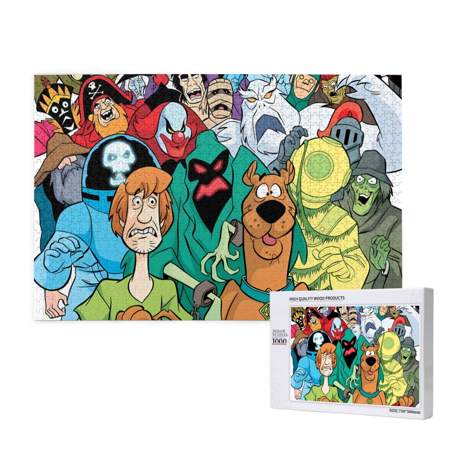 Lsque Scooby-Doo Pattern Picture Puzzle,Wooden 1000 Piece Puzzle ...