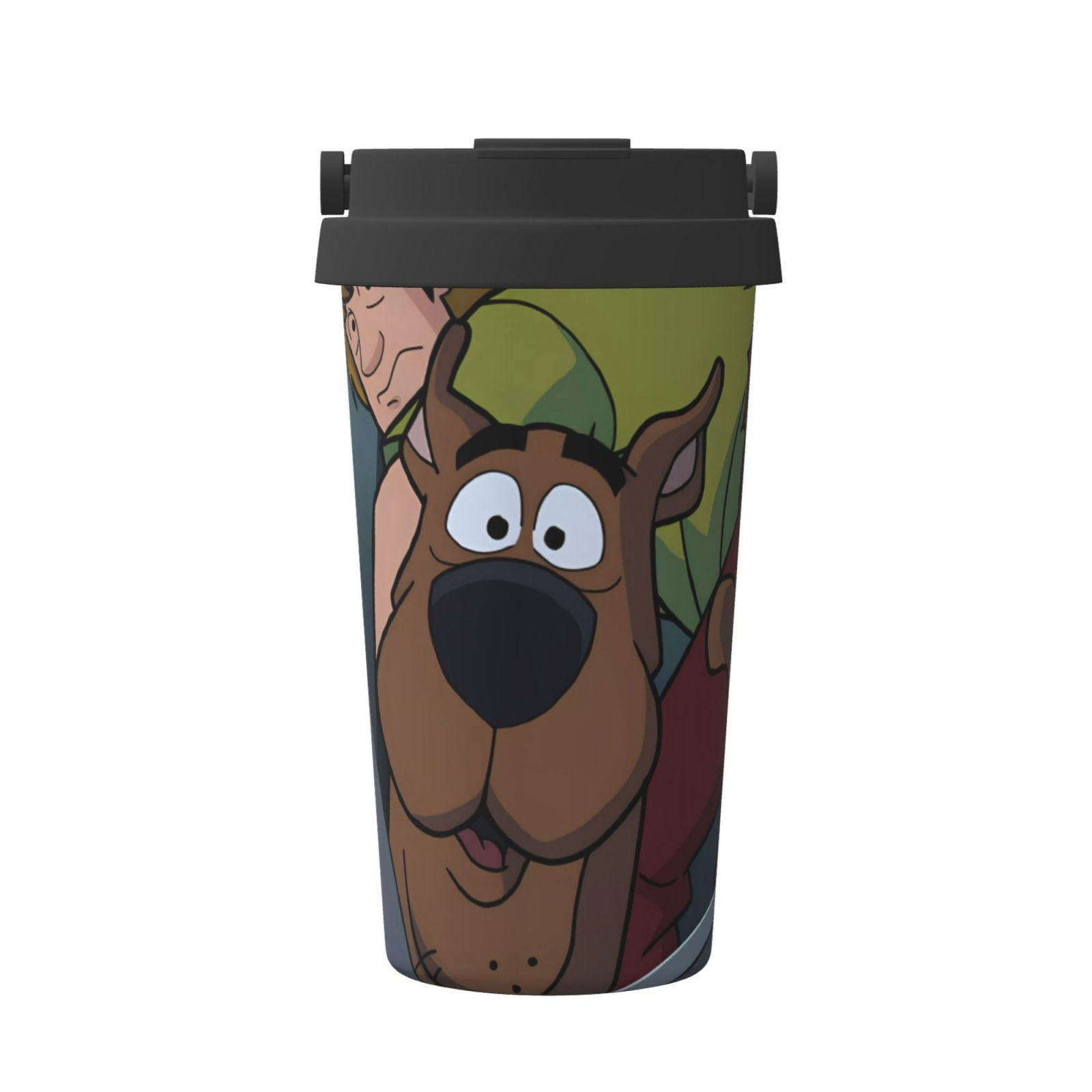 Lsque Scooby-Doo Pattern Travel Coffee Mug 16oz: Insulated Coffee Cup ...