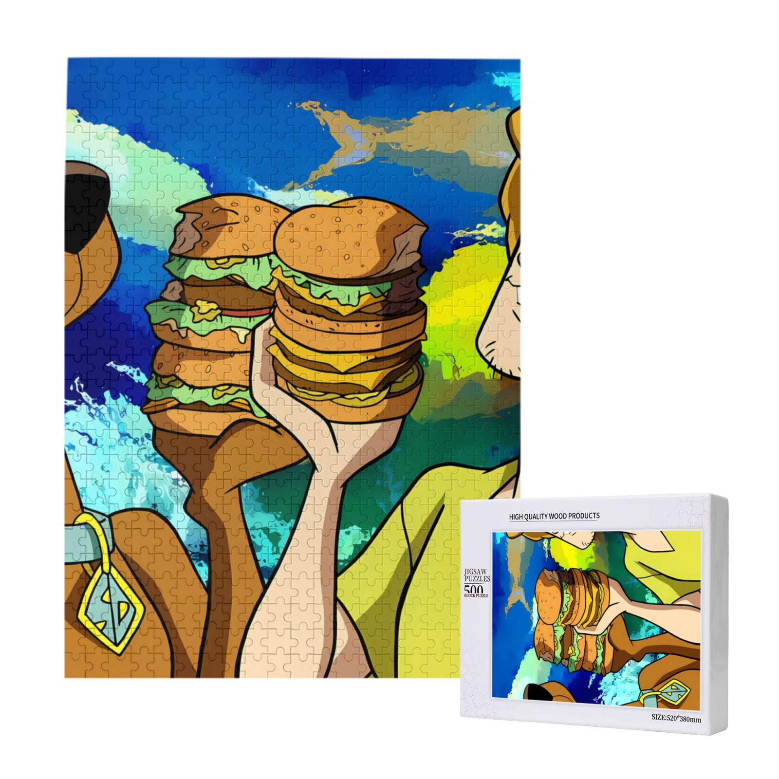 Lsque Scooby-Doo Pattern Wooden Picture Puzzle ,500 Piece Jigsaw Puzzle ...