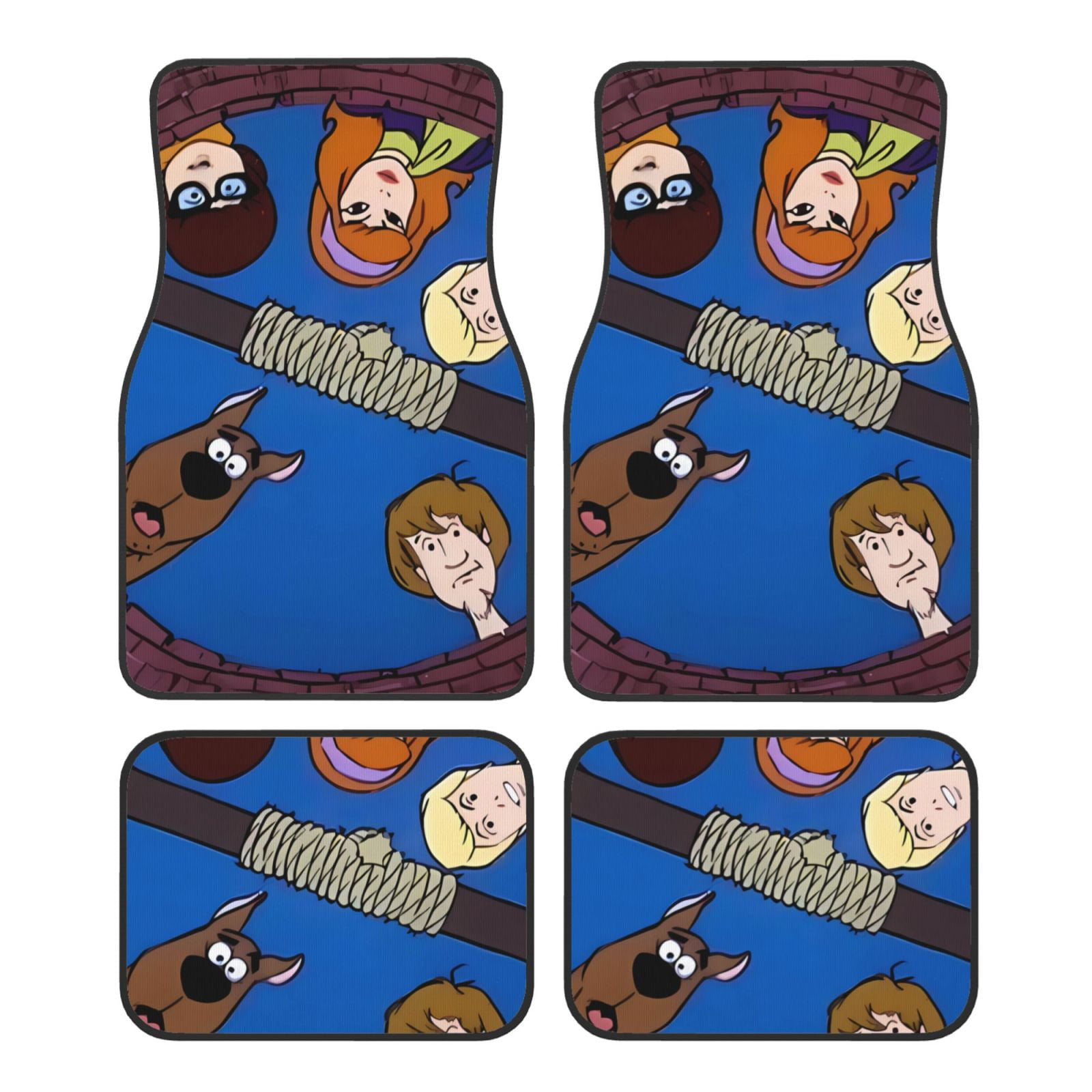 Lsque Scooby-Doo Print 4-Piece Floor Mats, Heavy-Duty Rubber Liners ...