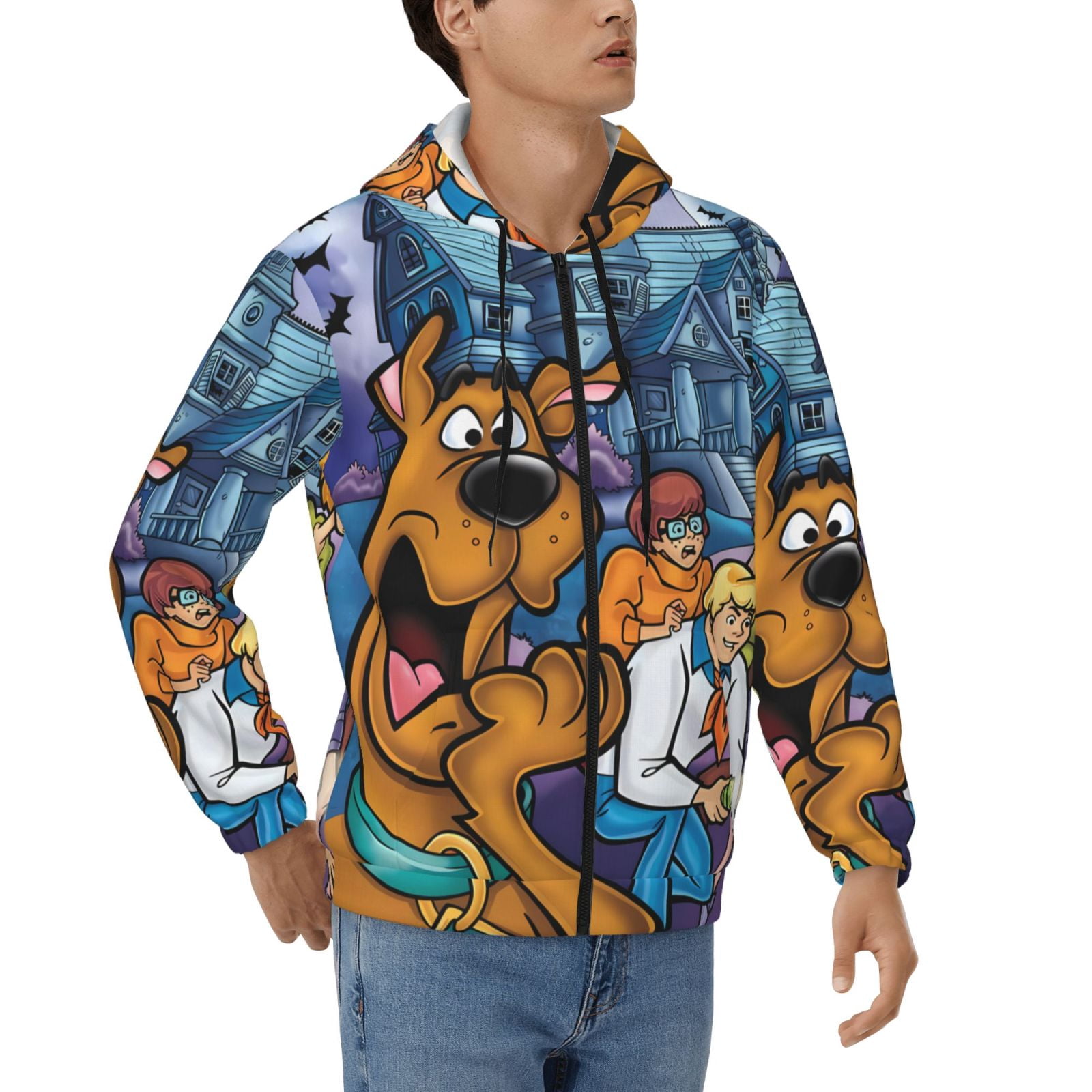 Lsque Scooby-Doo for Mens Full-zip Hoodie, Zip-up Pullover Hooded ...
