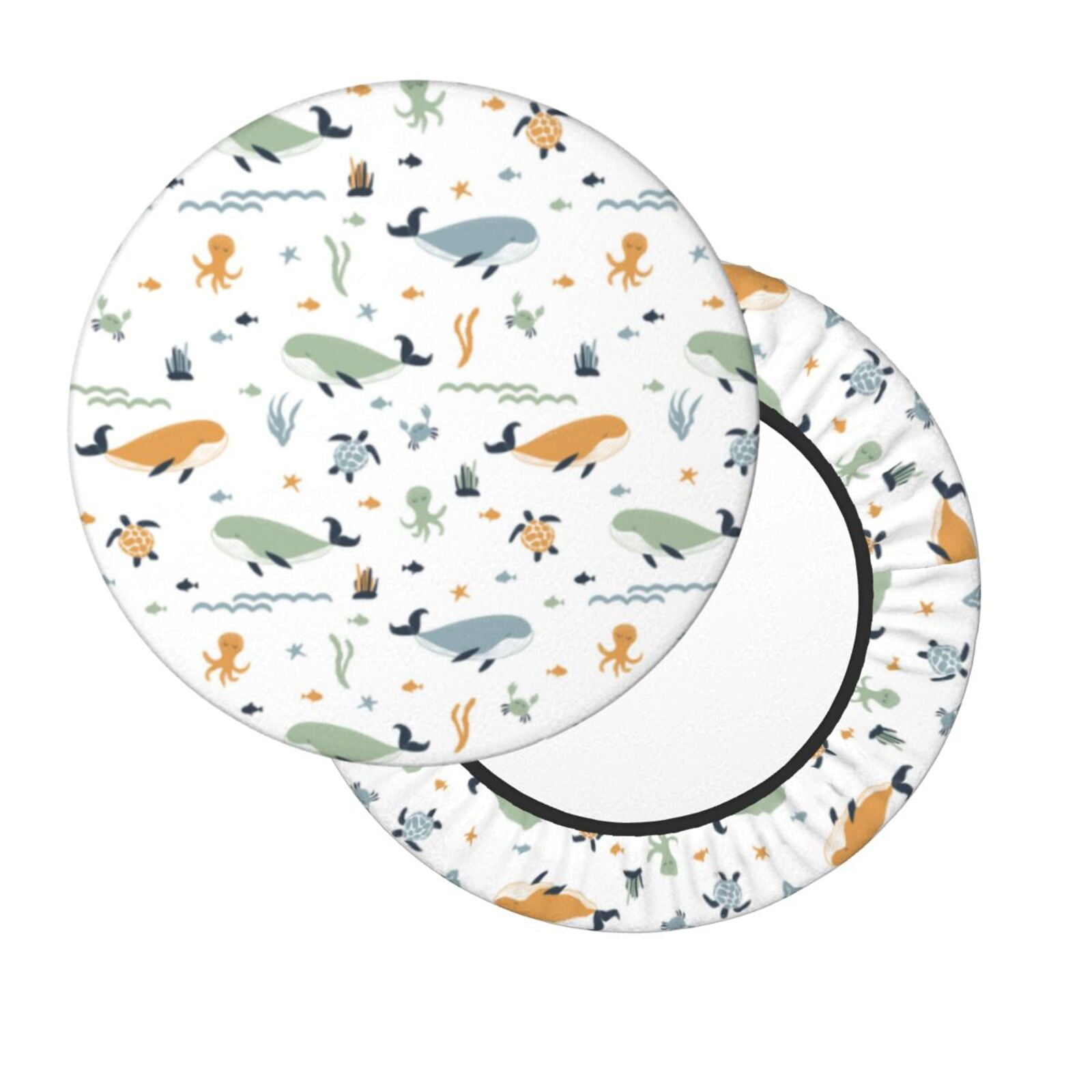 Lsque Sea Creatures Round Bar chair cushion covers Velvet Fabric ...