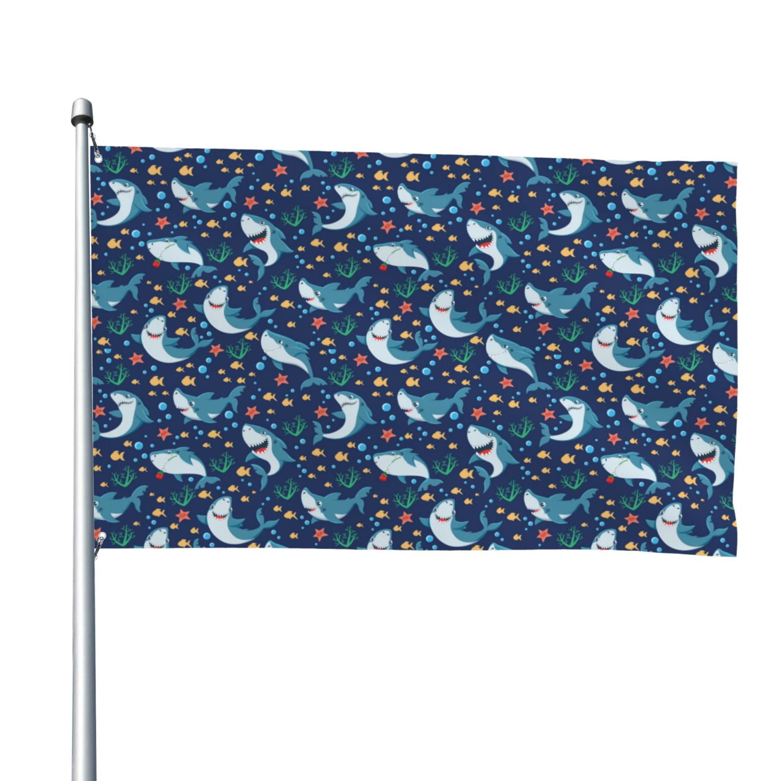 Lsque Sea Sharks Pattern Flag,Sea Sharks Printed Garden Flag 48 x 72 in ...