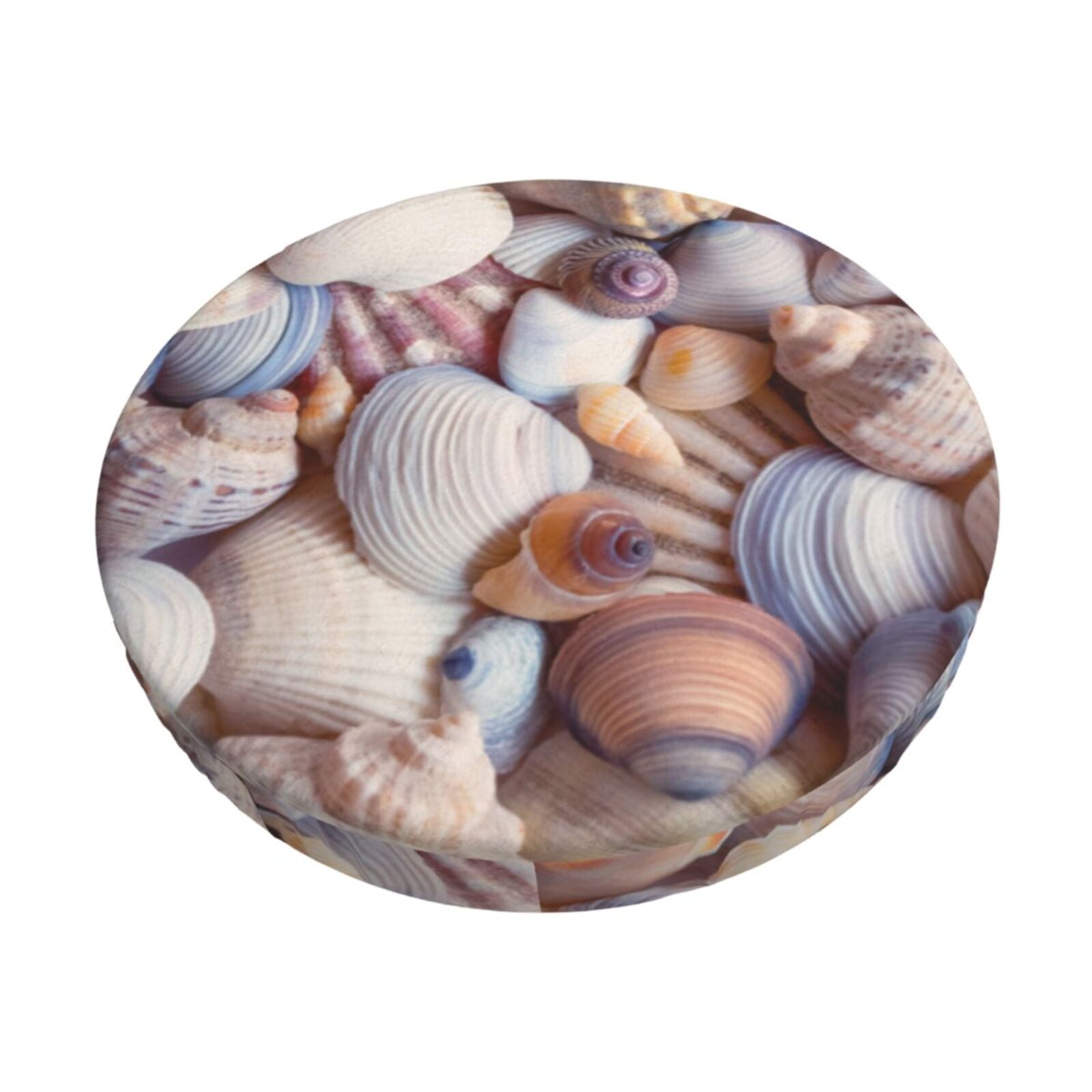 Lsque Sea Shells Pattern Round Bar chair cushion covers Velvet Fabric ...