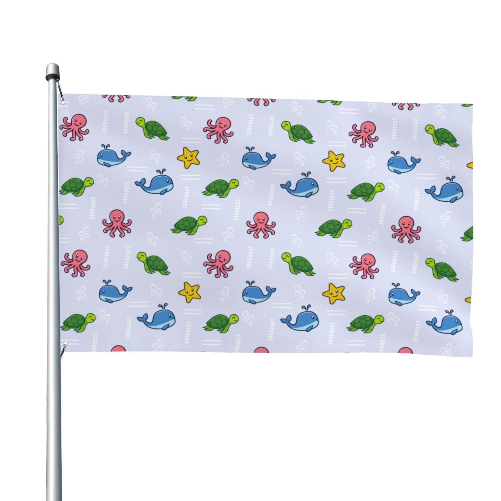 Lsque Sea Turtle Whale Pattern Flag,Sea Turtle Whale Printed Garden ...
