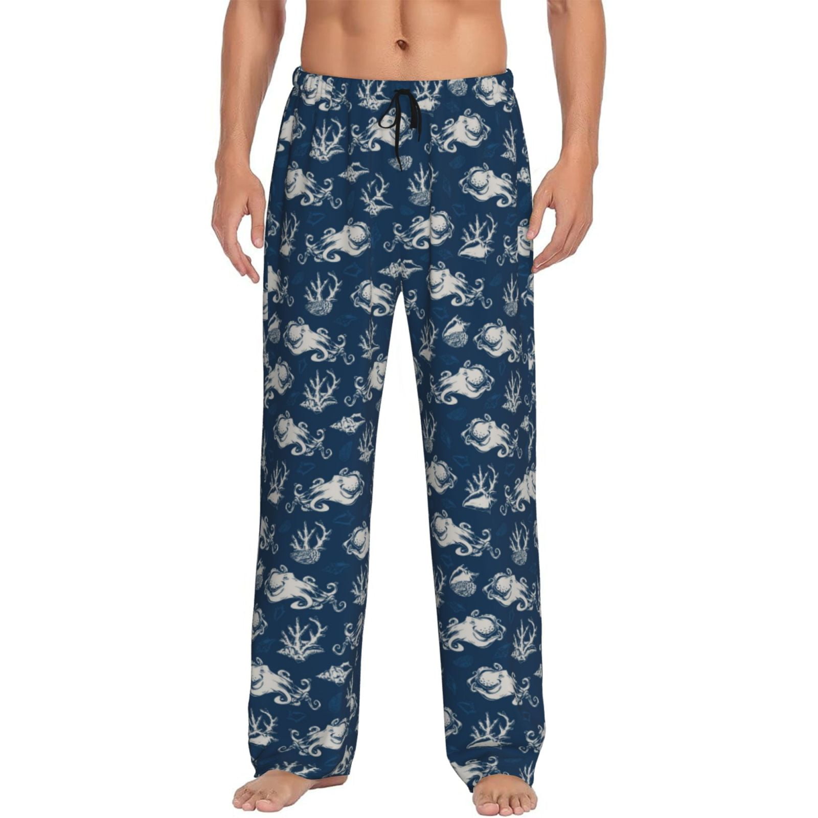 Lsque Sea octopus Print Men's Pajama Pants, Lounge Pant - Comfortable ...