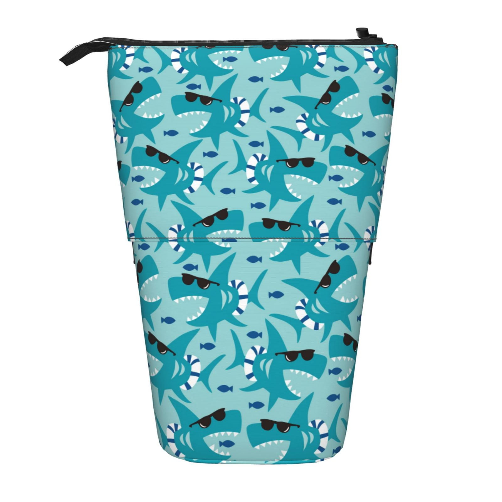 Lsque Shark Wearing Sunglasses Pattern Telescopic Pencil Bag Pen Holder Stationery Case, Stand ...