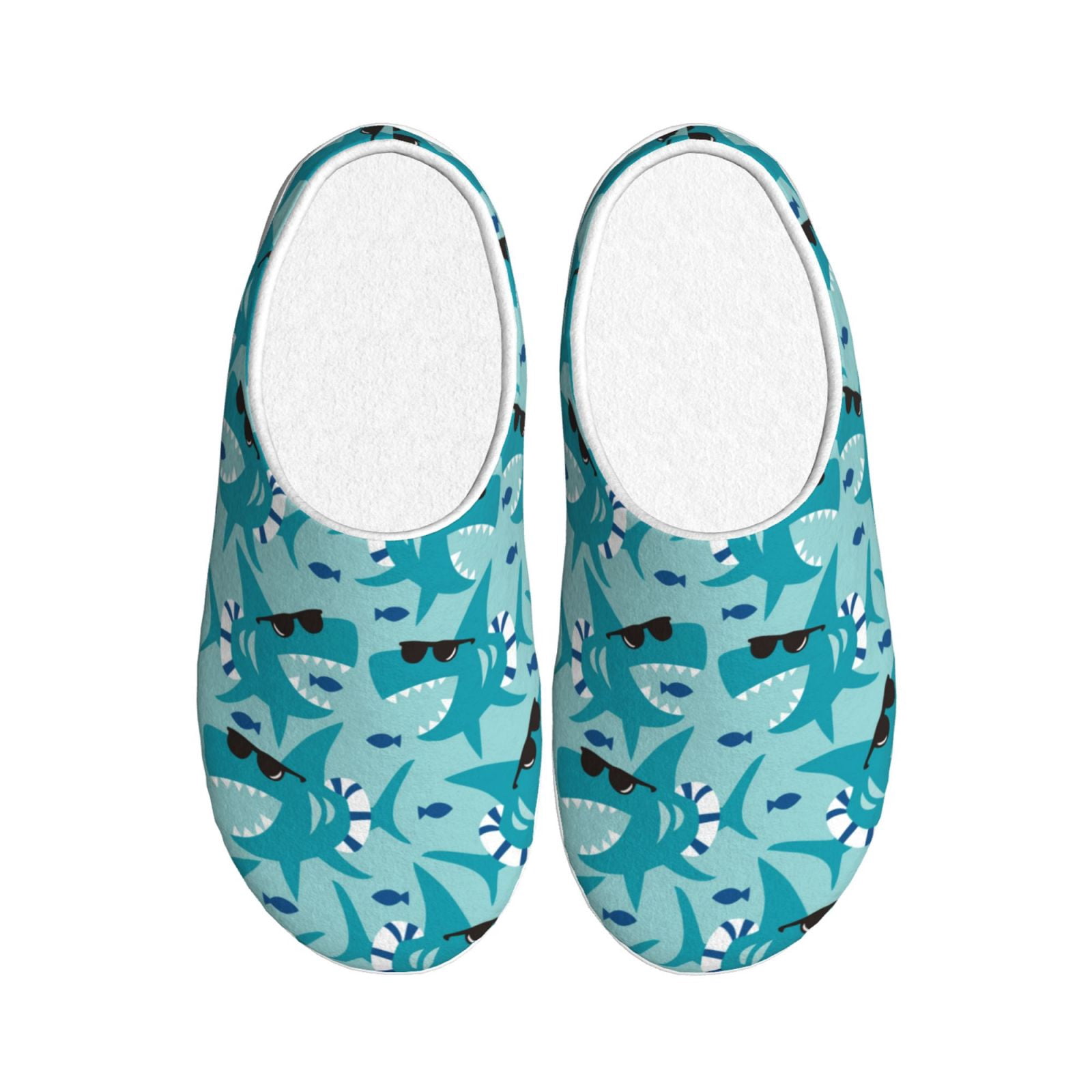 Lsque Shark Wearing Sunglasses Pattern Womens Comfort Cotton on Scuff ...