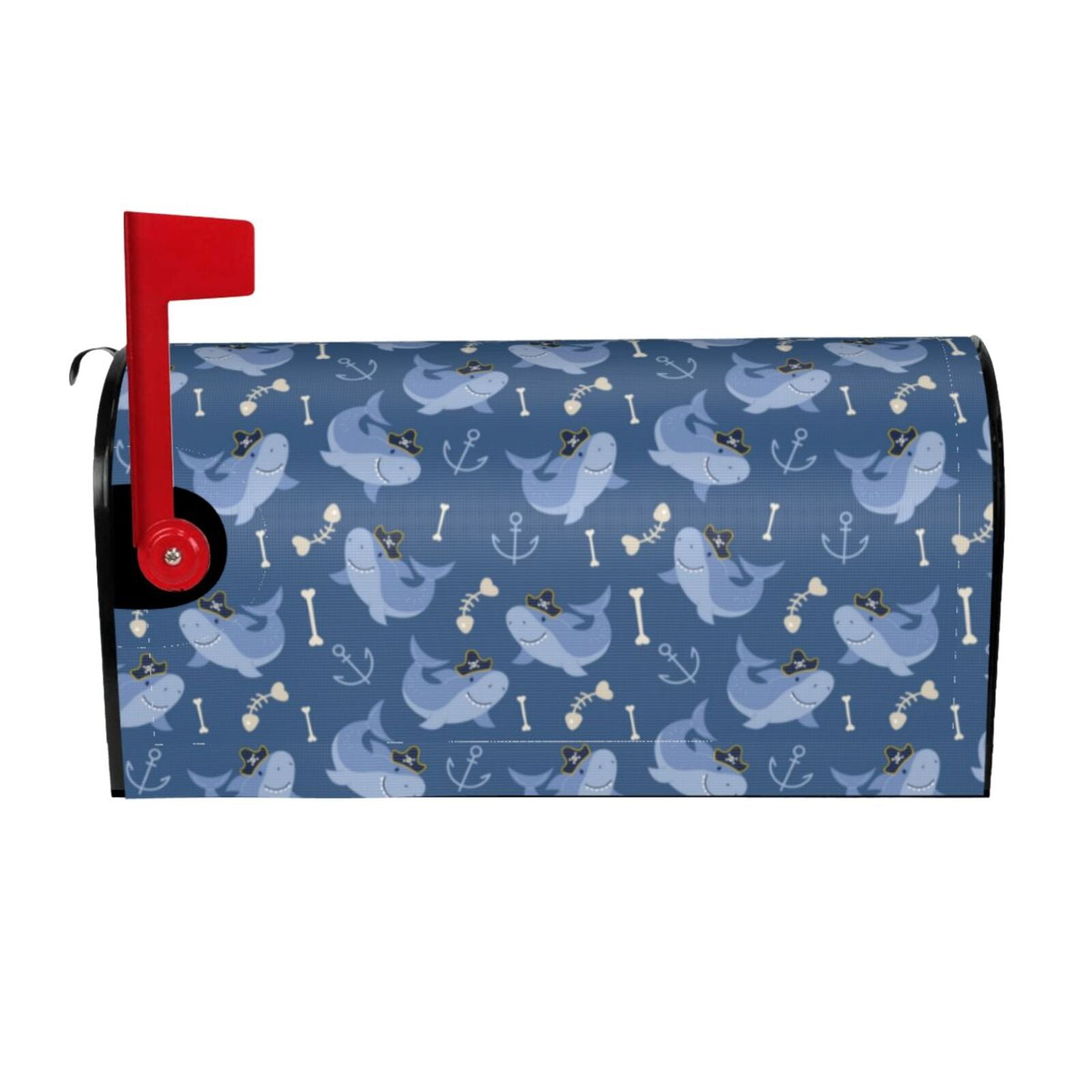 Lsque Shark pirate Mailbox Cover Standard Size ,Magnetic Mailbox Covers ...