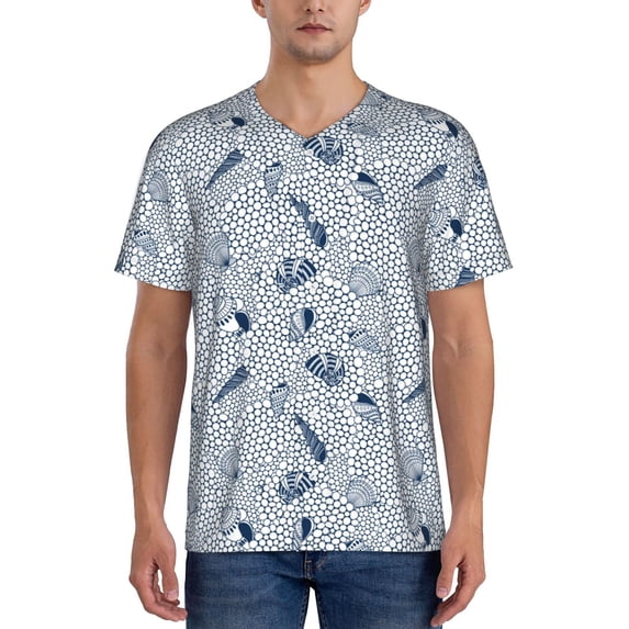 Lsque Shells And Sand Pattern Mens Polo Golf Shirts Funny Graphics ...