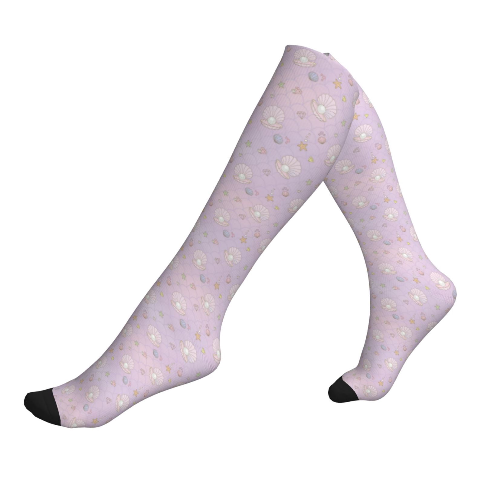 Lsque Shells Pearl Pattern Sport Compression Socks for Men & Women 15 ...