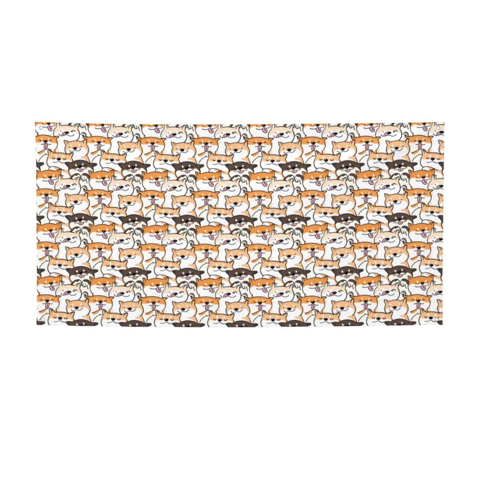 Lsque Shiba Inu Dog Pattern Party Banner, Festive Banner , Holiday ...