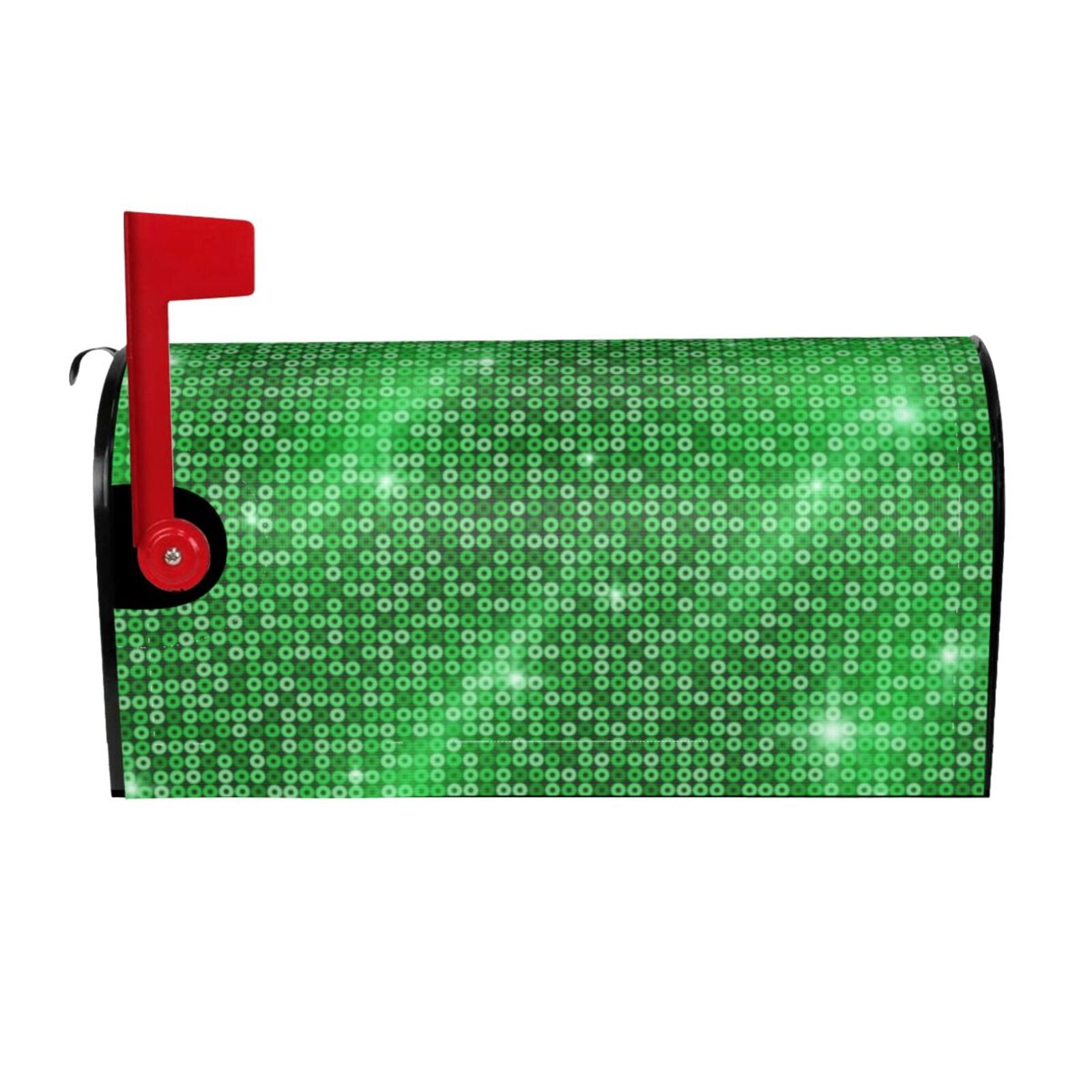 Lsque Shiny round green sequins Mailbox Cover Standard Size ,Magnetic ...
