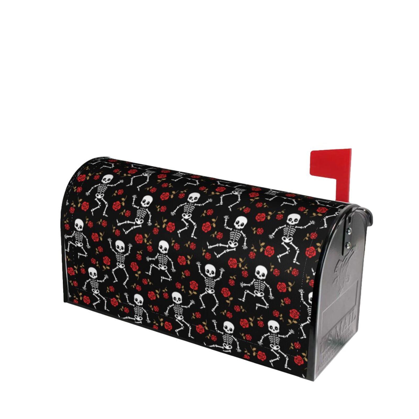 Lsque Skeleton with Roses Mailbox Cover Standard Size ,Magnetic Mailbox ...