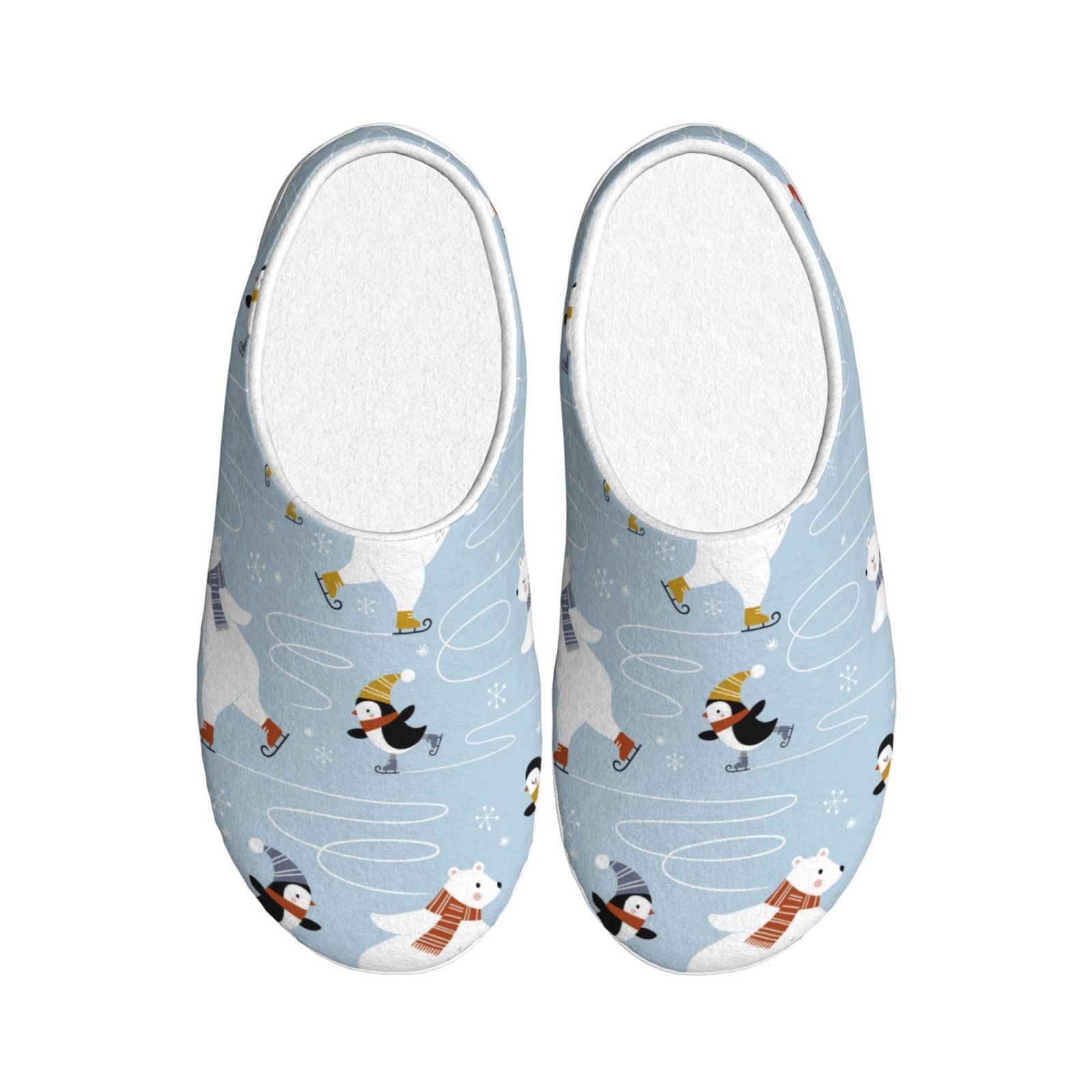 Lsque Skiing penguin Bear Pattern Womens Comfort Cotton on Scuff With ...