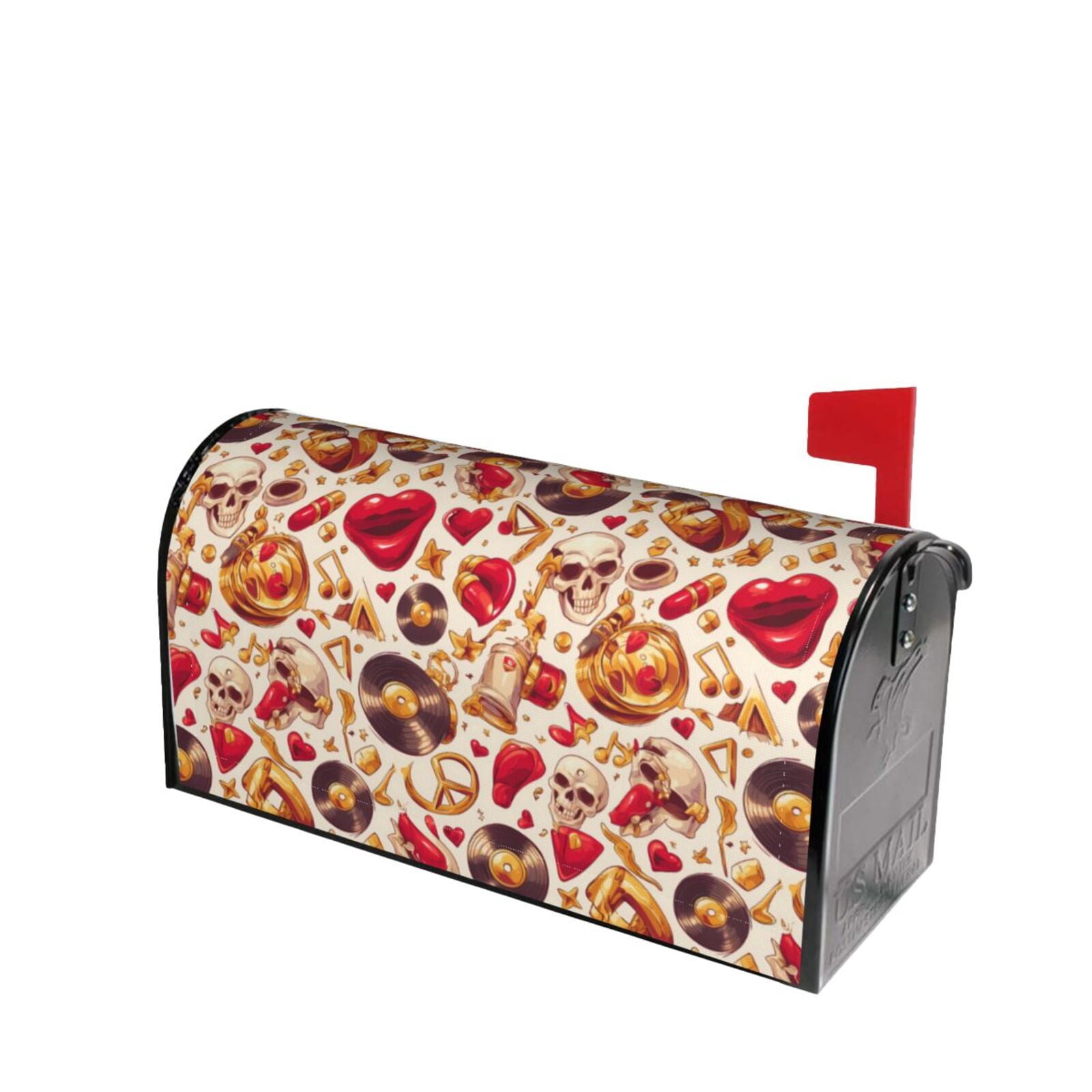 Lsque Skull Retro record lips Mailbox Cover Standard Size ,Magnetic ...