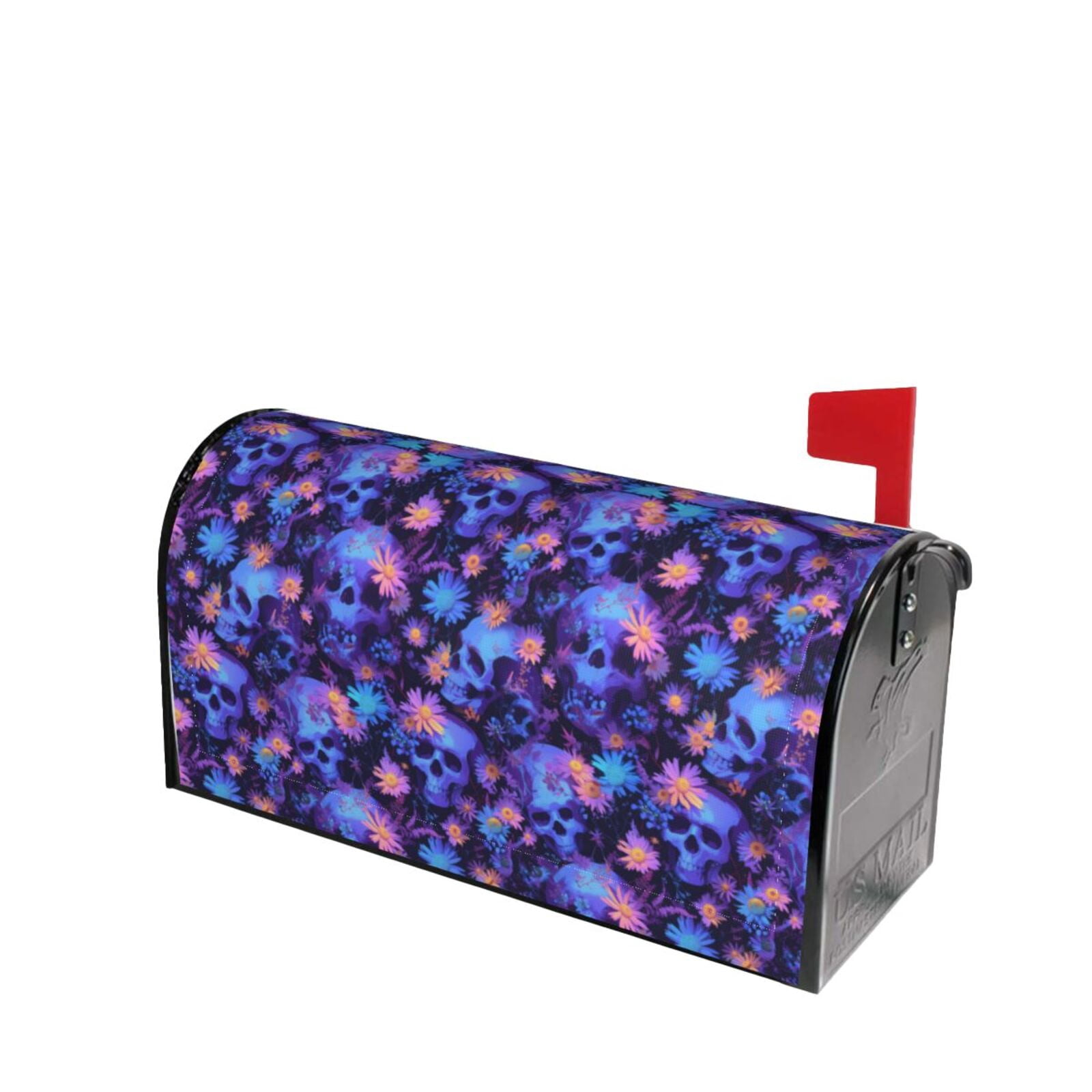 Lsque Skull daisy purple Mailbox Cover Standard Size ,Magnetic Mailbox ...